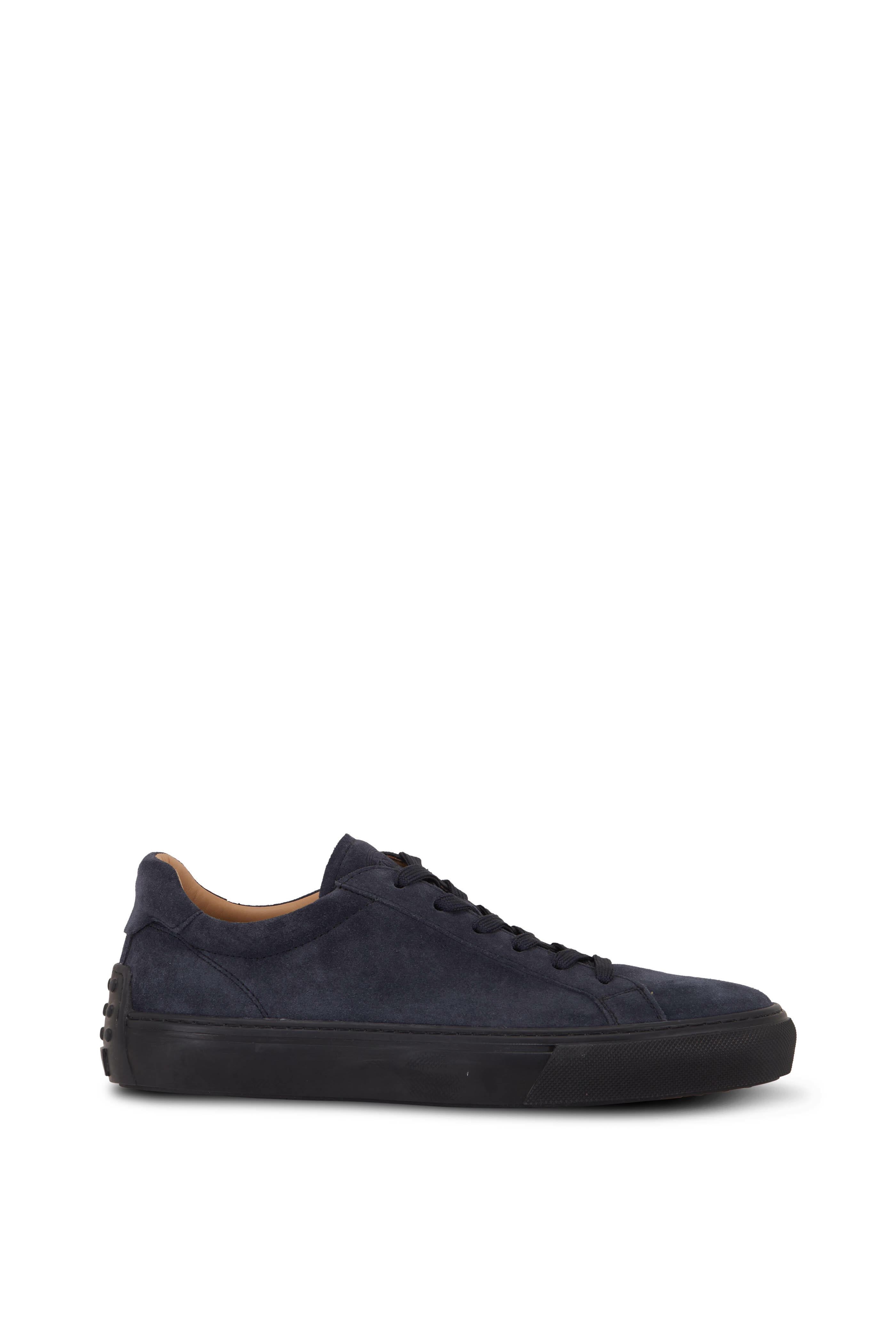 Tod's - Navy Suede Low Top Sneaker | Mitchell Stores