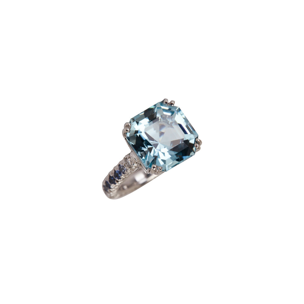 Aaron Henry - Mozambique Aqua, Sapphire & Diamond Ring
