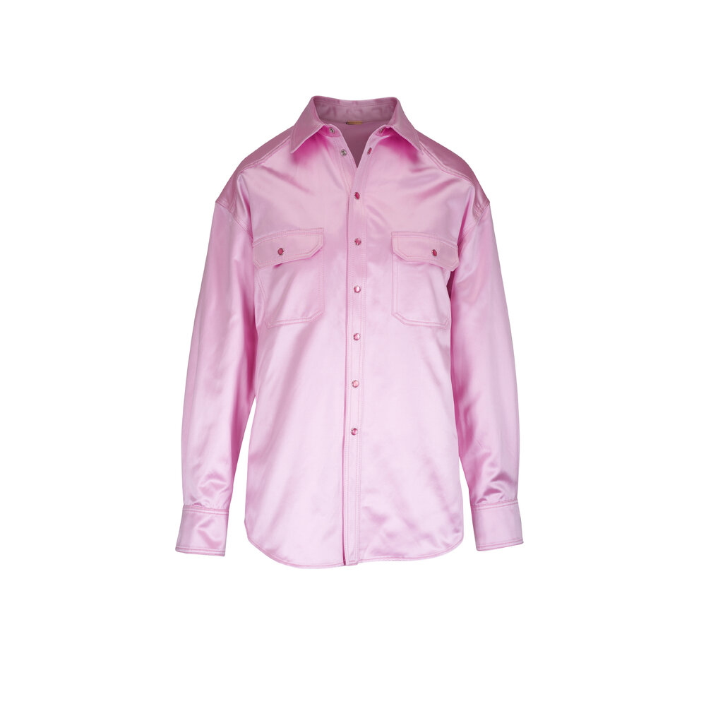 Adam Lippes - Carter Pink Cotton & Silk Blouse | Mitchell Stores