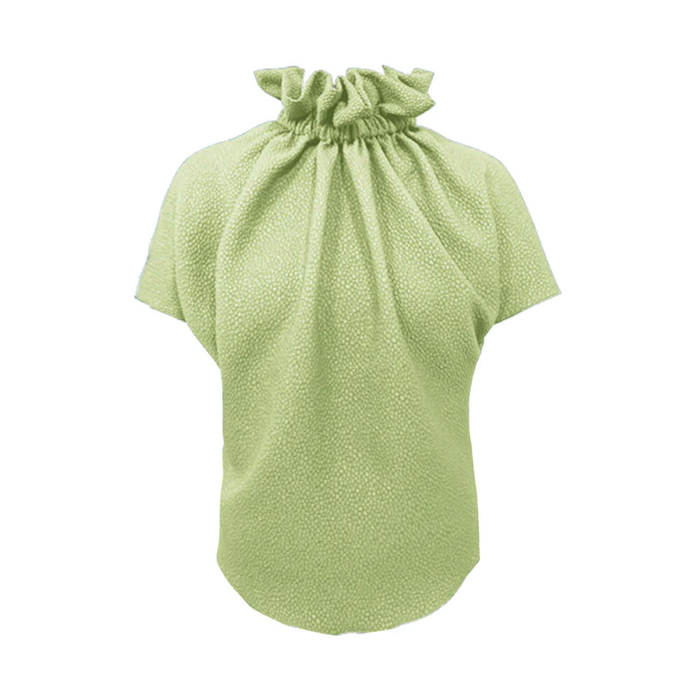 Edeline Lee - Pistachio Bubble Ruff Neck Blouse | Mitchell Stores