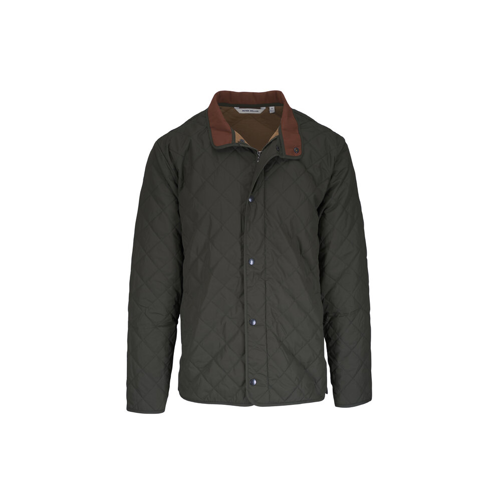 Peter Millar - Suffolk Dark Olive Quilted Coat | Mitchell Stores