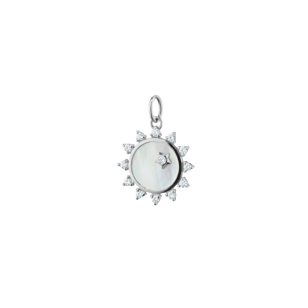 Monica Rich Kosann - Mother of Pearl & White Sapphire Sun Charm