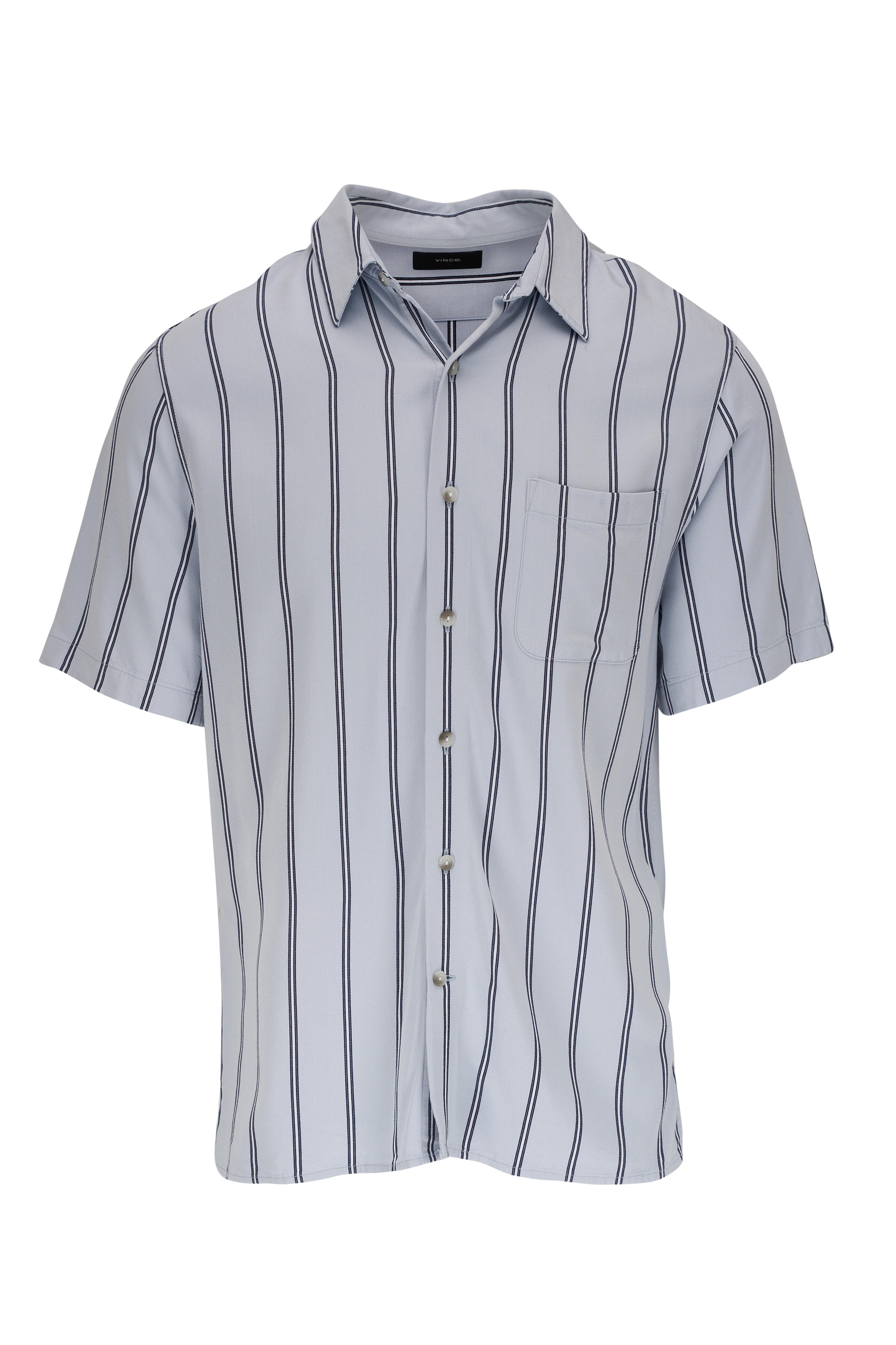 Vince - White Sky Pacifica Stripe Short-Sleeve Shirt