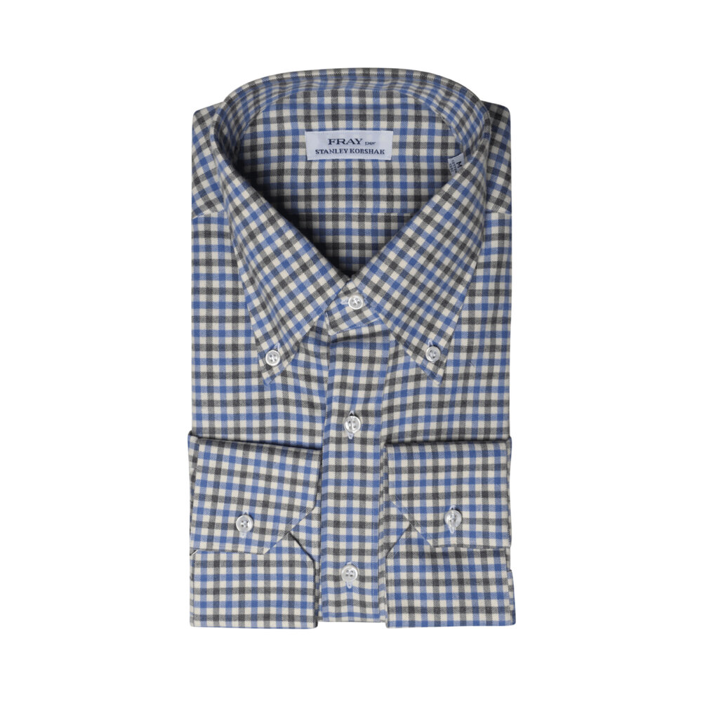 Fray - Blue and Grey Check Boston Cotton Sportshirt