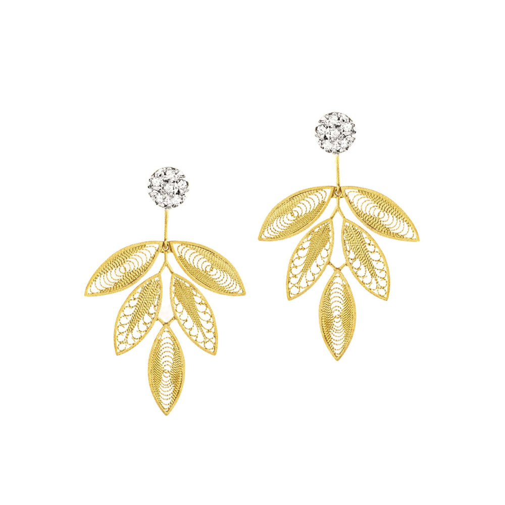 Luisa Rosas - House of Filigree Feather Drop Earrings