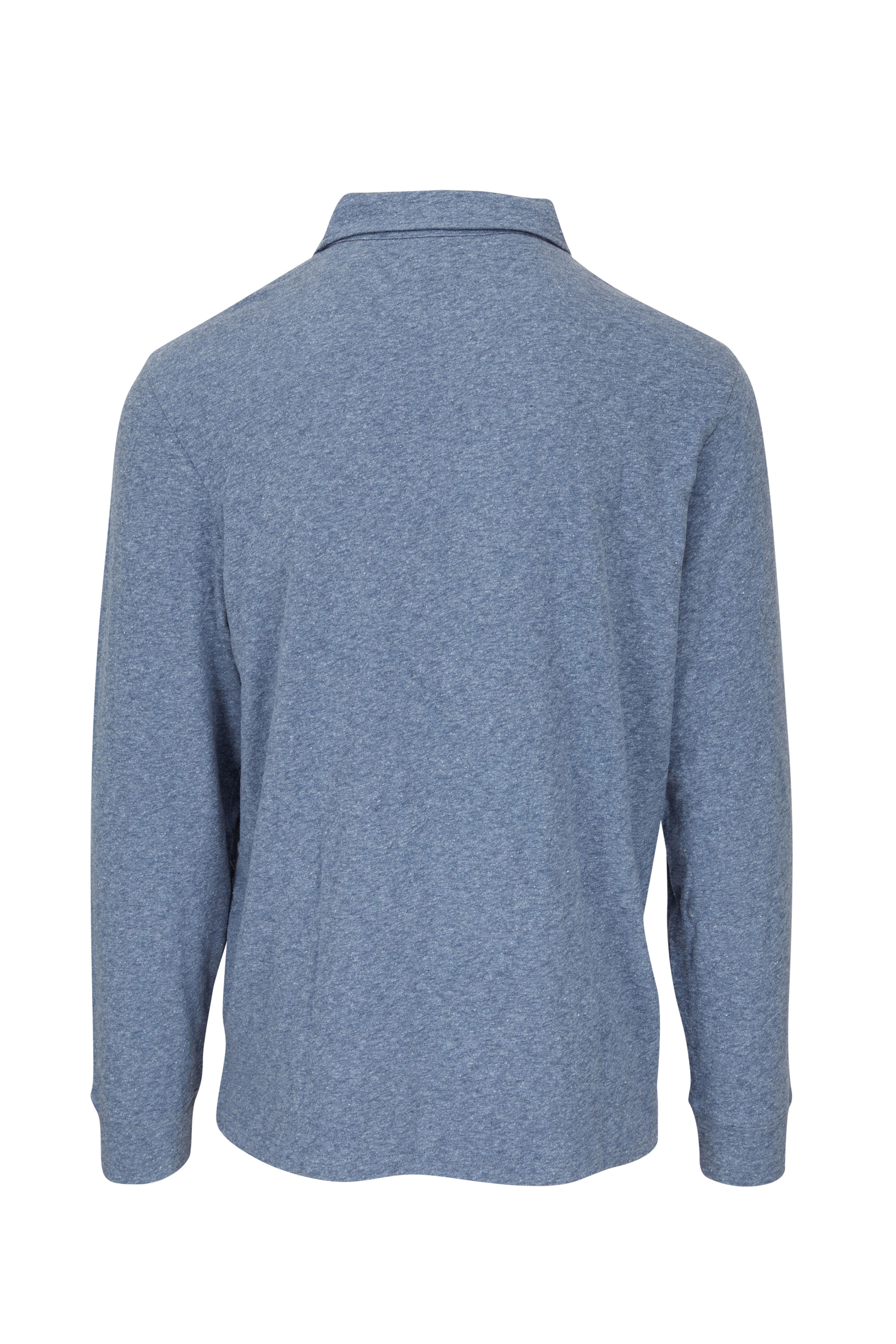 Faherty Brand - Flint Blue Long-Sleeve Luxe Heather Polo
