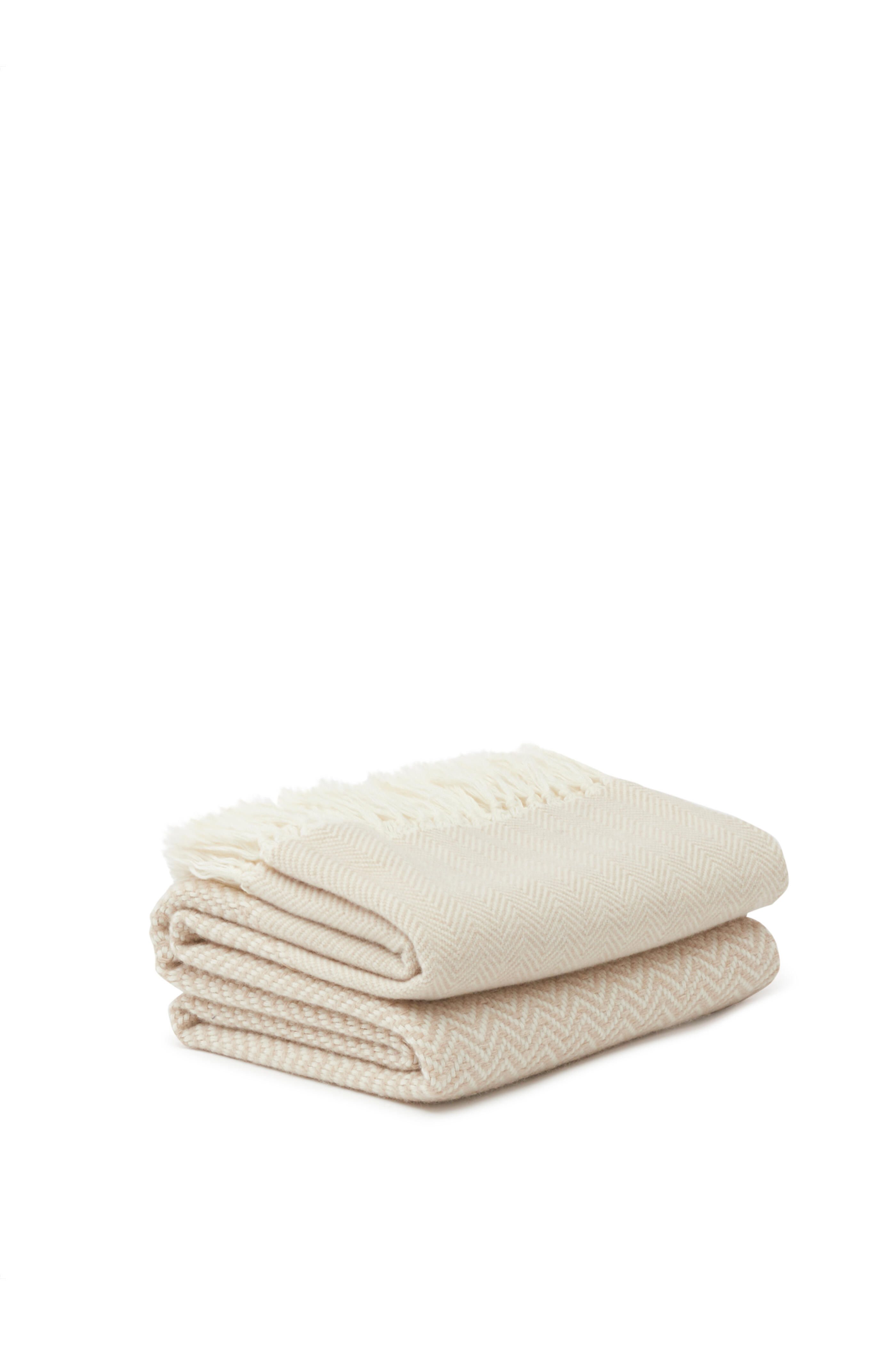 Alonpi - Vigo Beige Ecru Cashmere Throw | Mitchell Stores