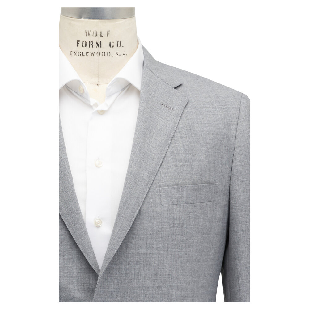 Samuelsohn - Pearl Gray Solid Wool Suit | Mitchell Stores