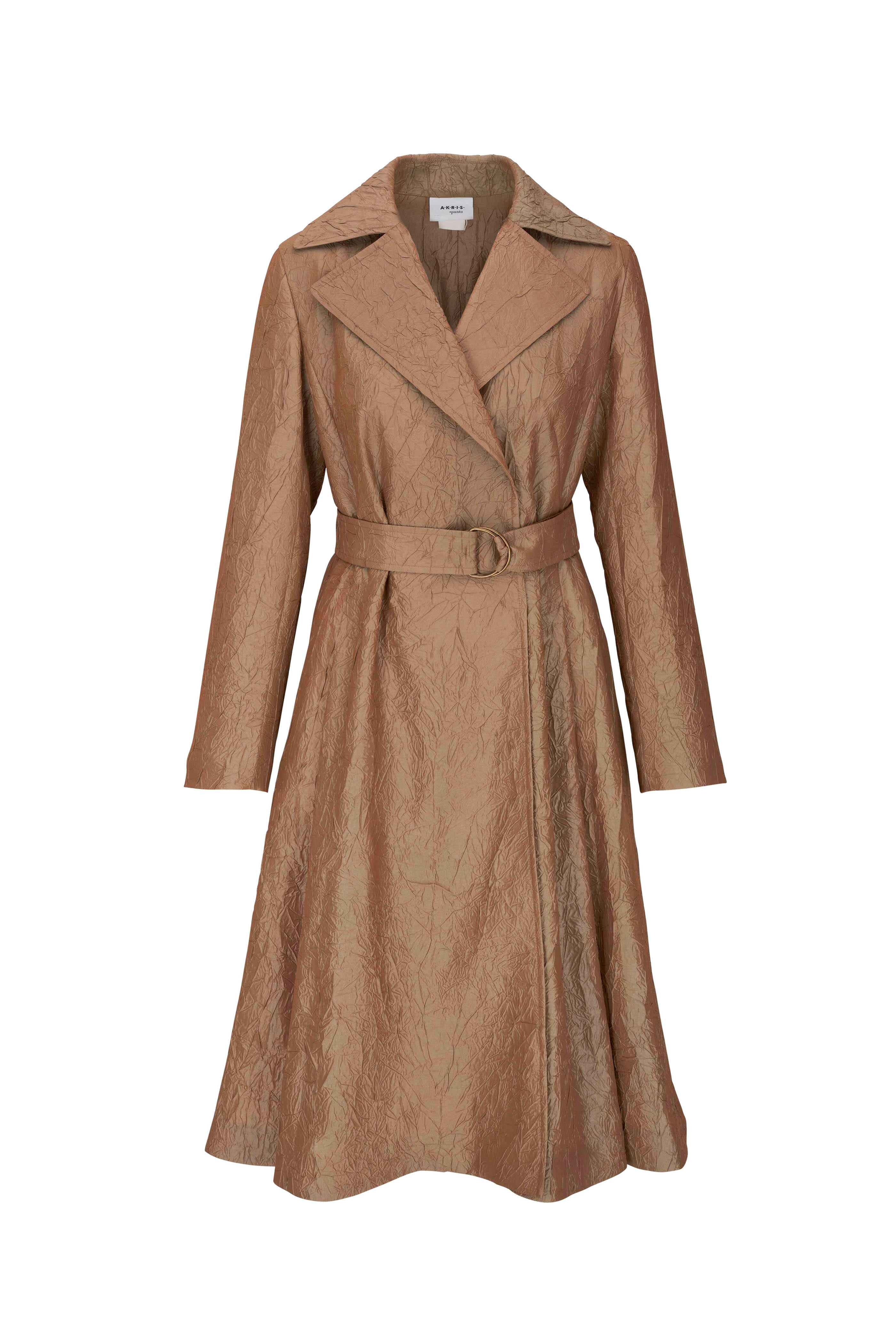 Akris Punto - Beige Crushed Taffeta Water Repellant Trench Coat