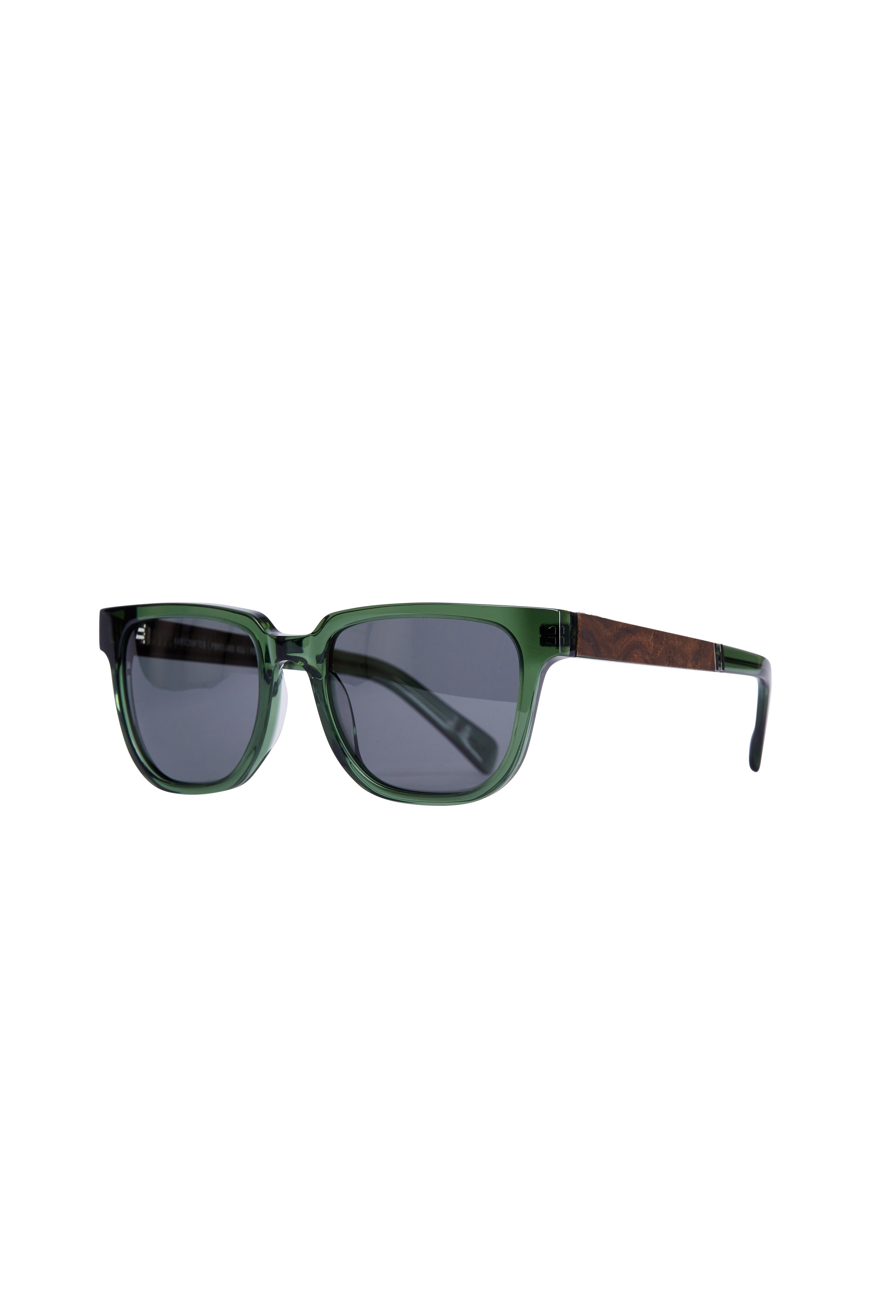 Shwood Prescott Emerald And Elm Burl Polarized Sunglasses