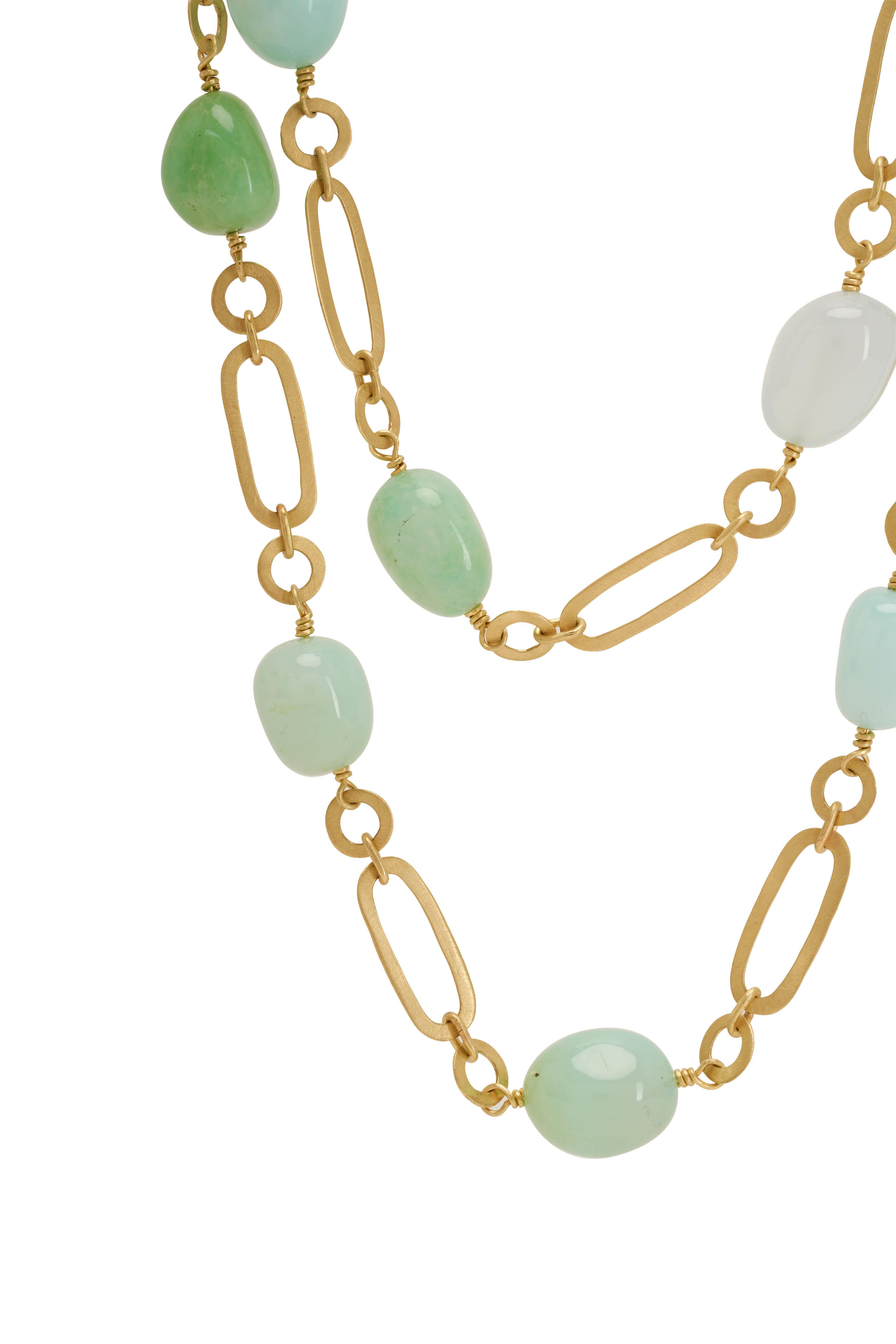 Mindy Fox - African Opal & 18K Yellow Gold Link Necklace