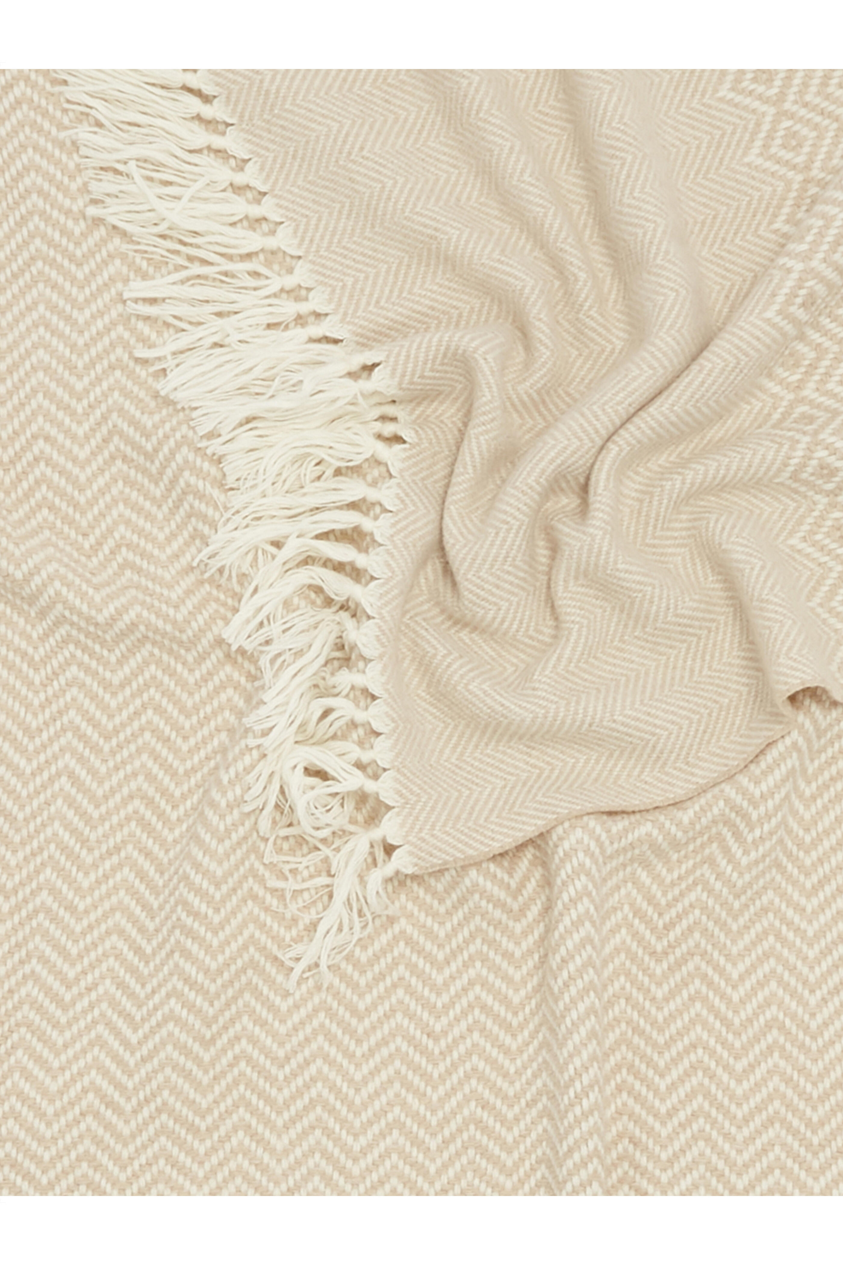 Alonpi - Vigo Beige Ecru Cashmere Throw | Mitchell Stores