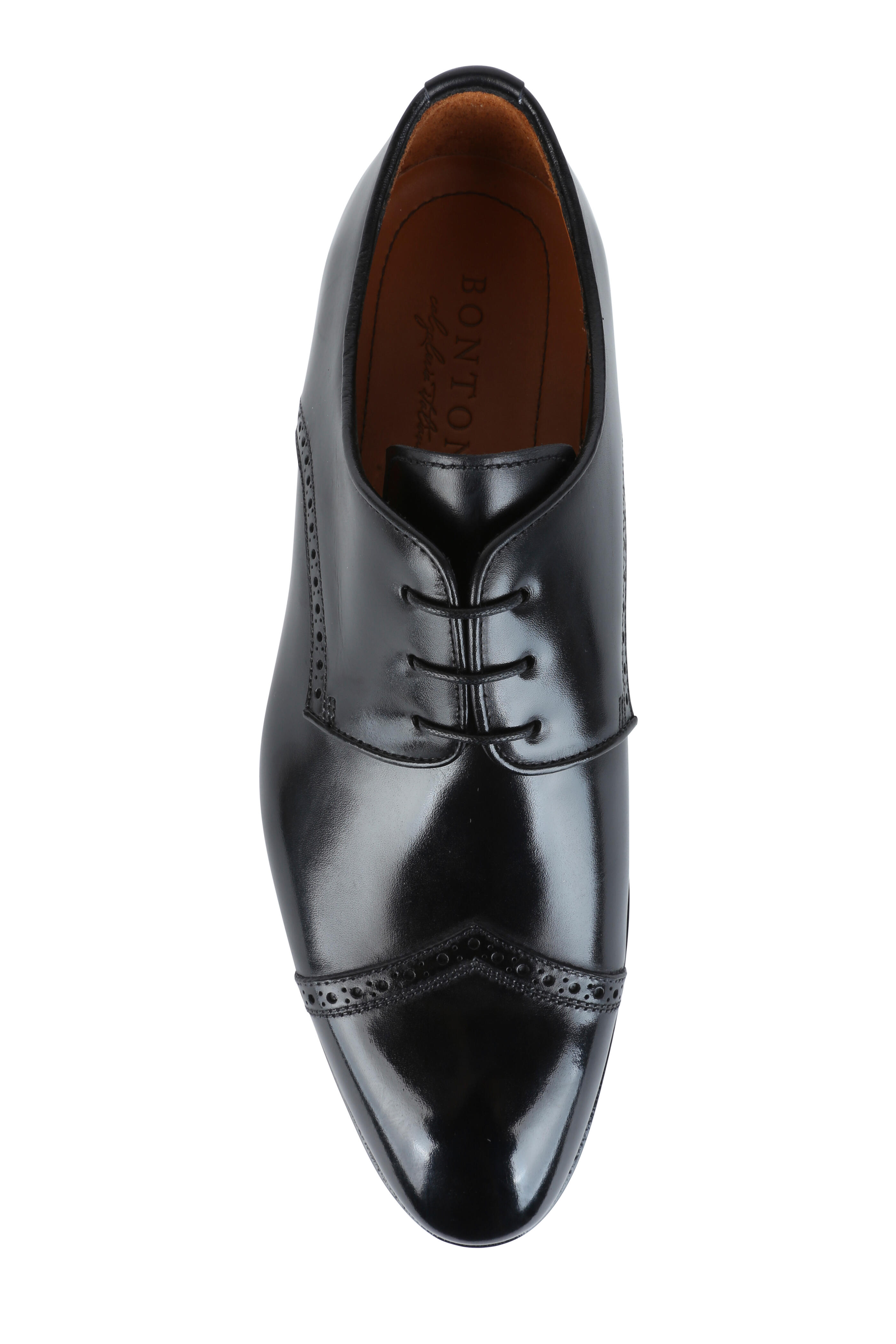 Bontoni - Latino Black Leather Derby Shoe | Mitchell Stores
