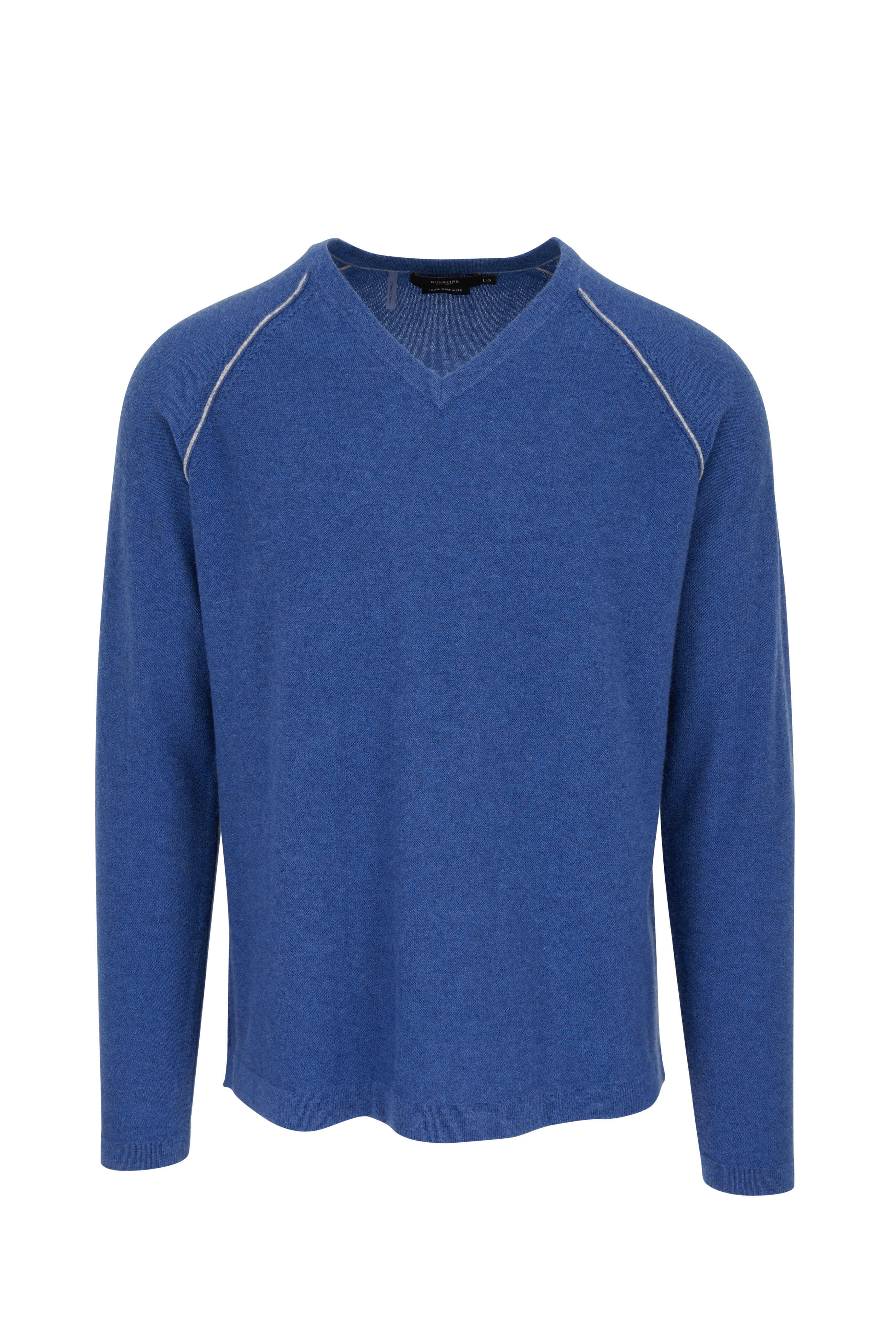 Kinross - Indigo Cashmere V-Neck Sweater | Mitchell Stores