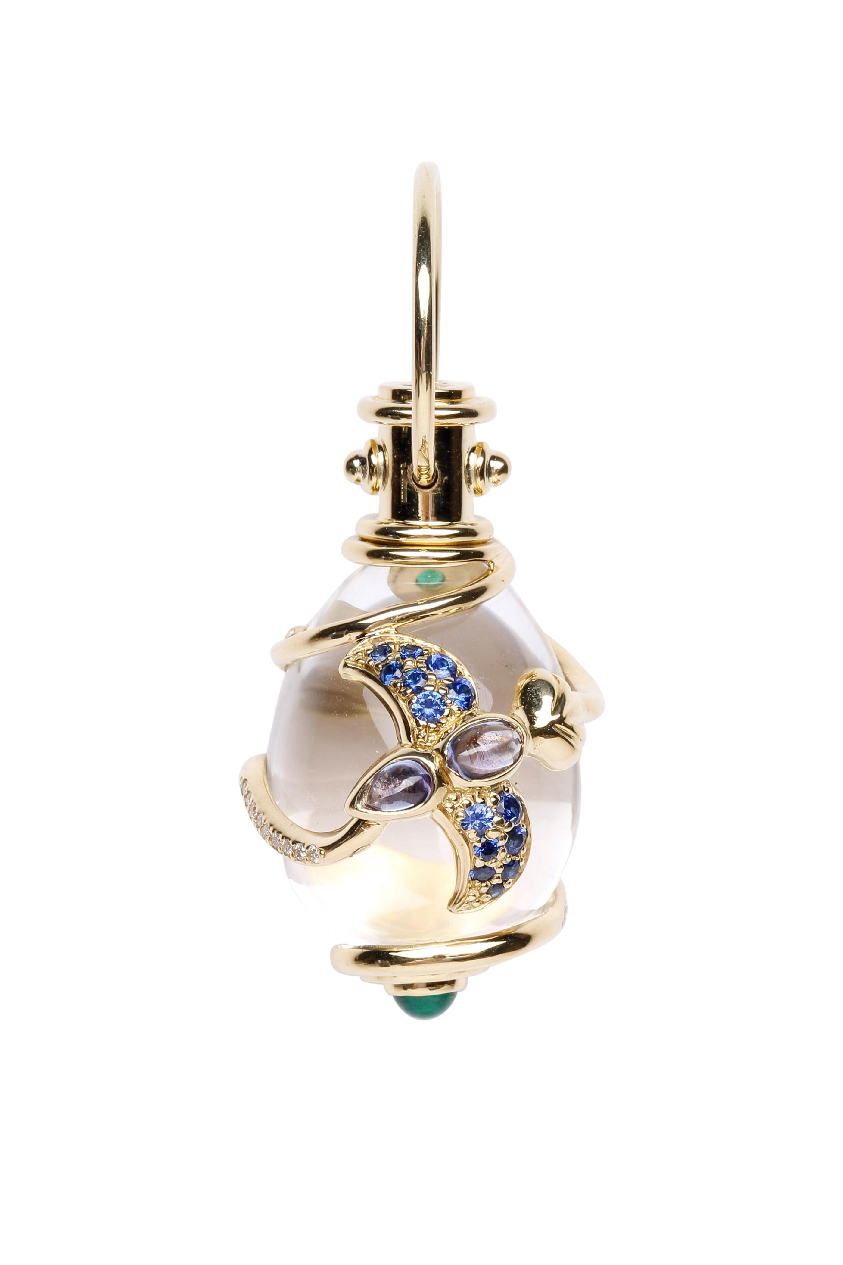 Temple St. Clair - 18K Gold Sapphire, Emerald & Diamond Amulet