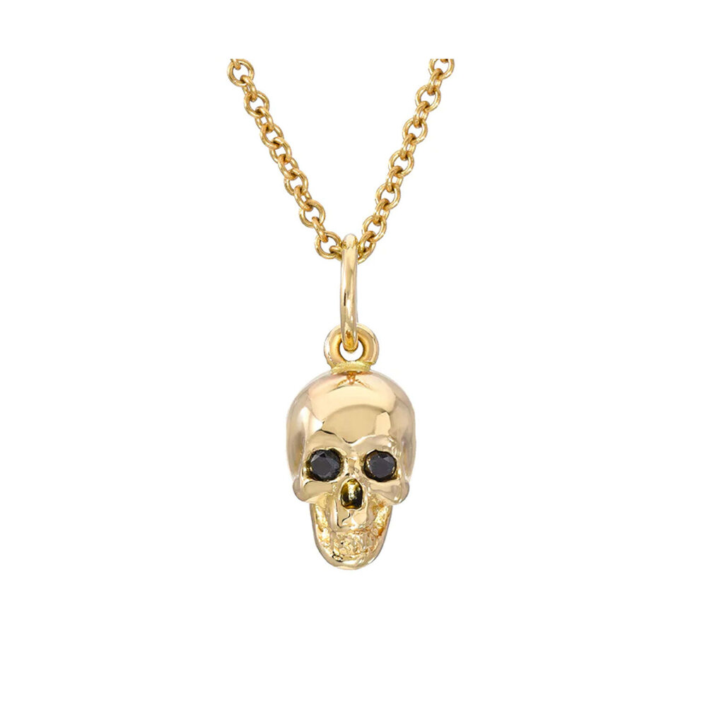 Dru - 14k Yellow Gold Diamond Eye Baby Skull Pendant
