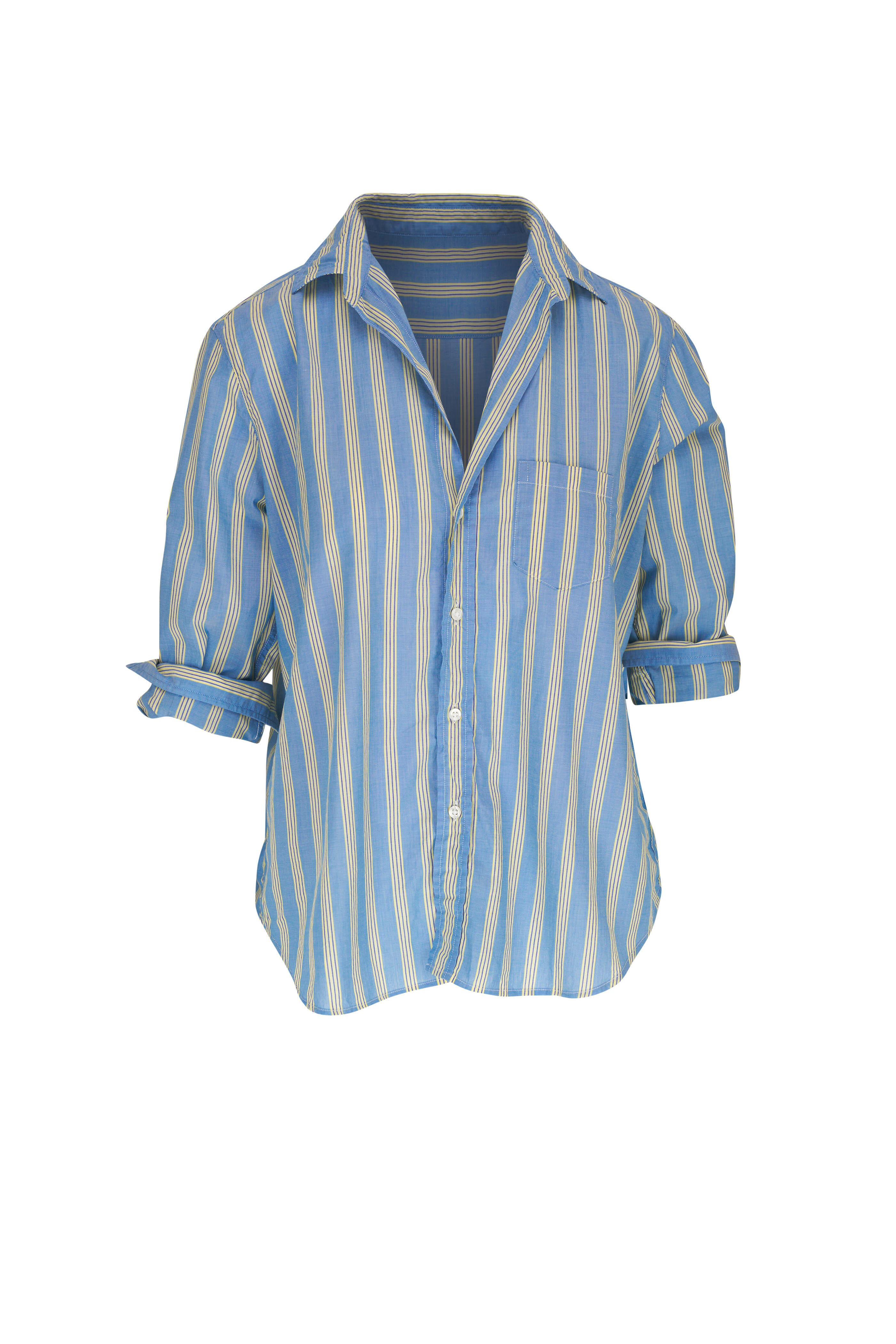 Frank & Eileen - Eileen Blue Striped Cotton Button Down