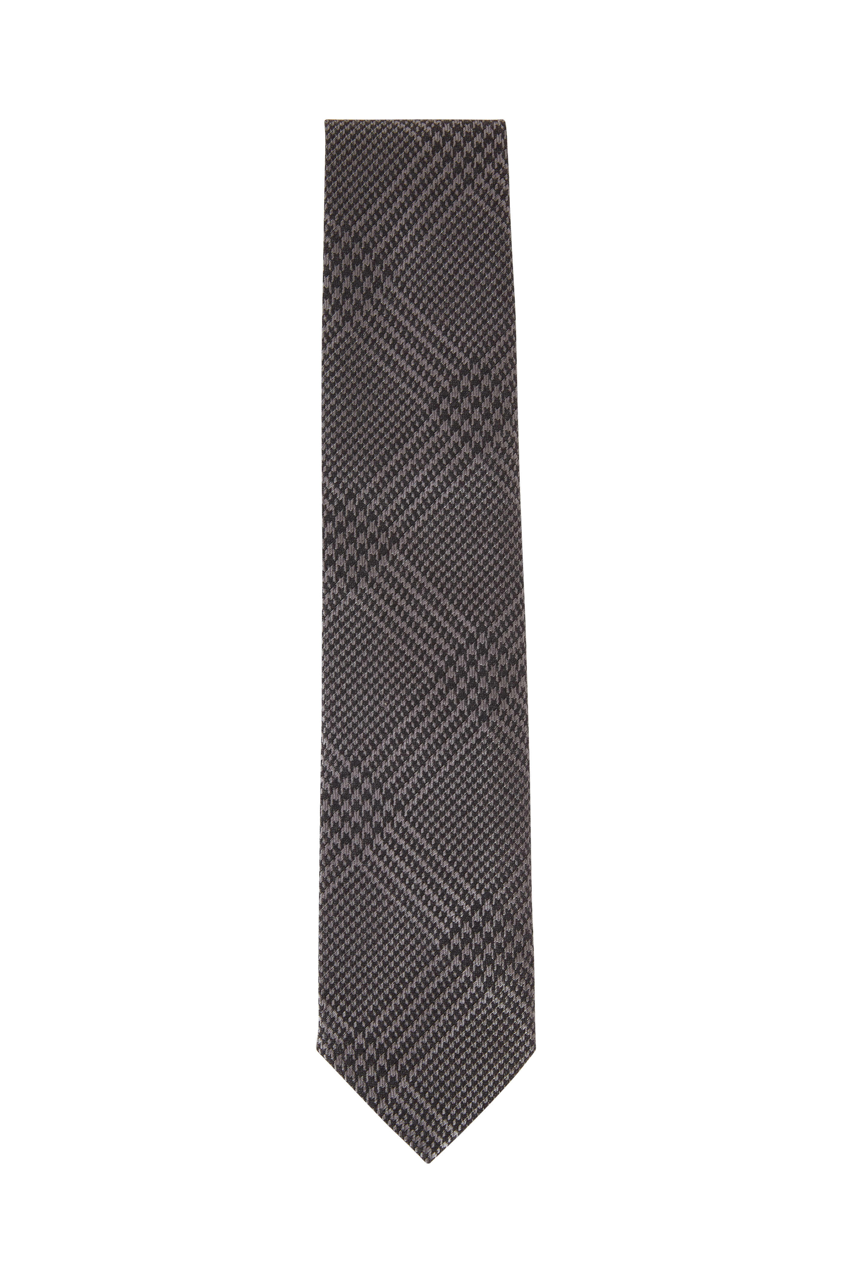 Tom Ford - Charcoal Gray Plaid Silk Blend Necktie