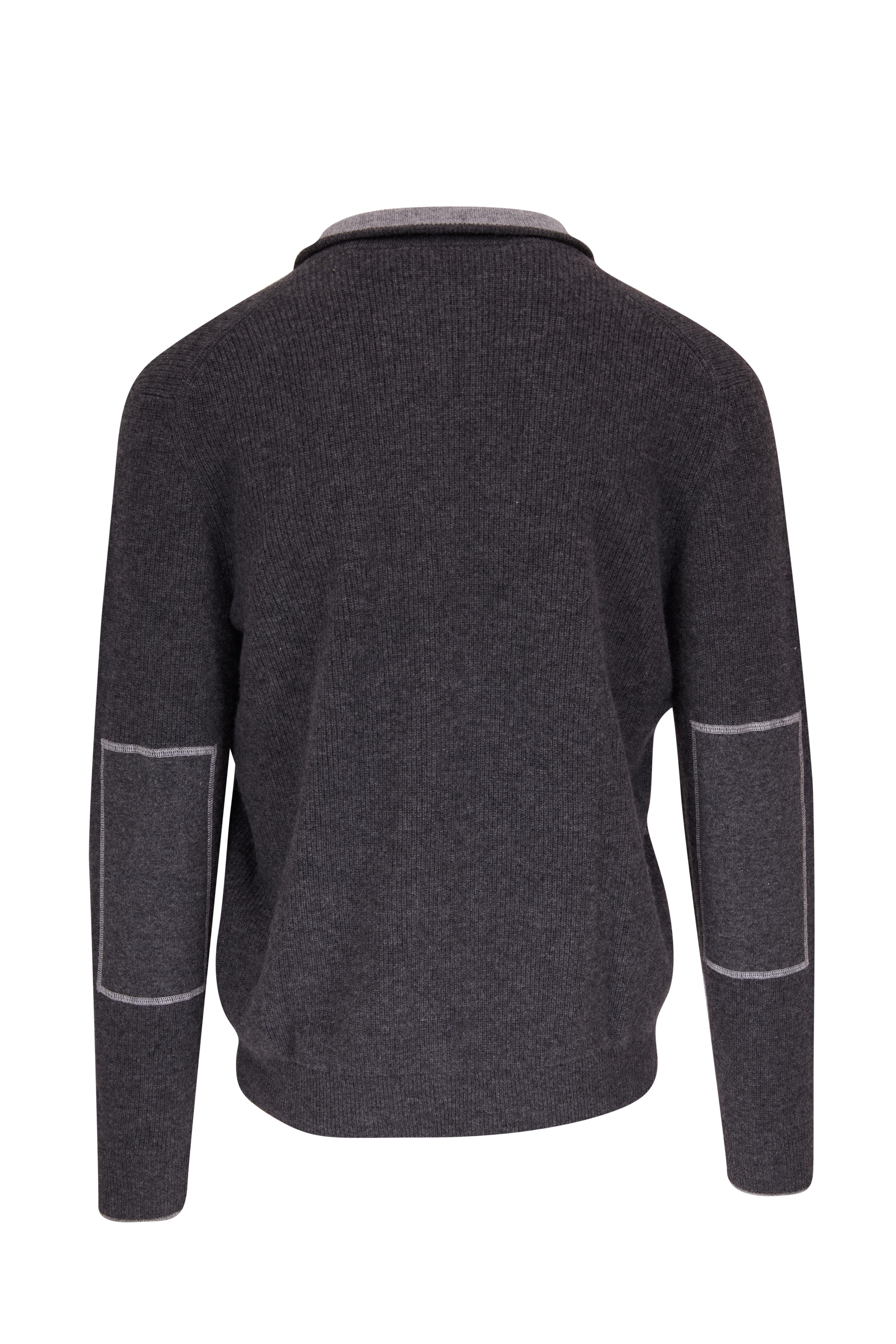 Kinross - Gray Ribbed Full Zip Sweater | Mitchell Stores