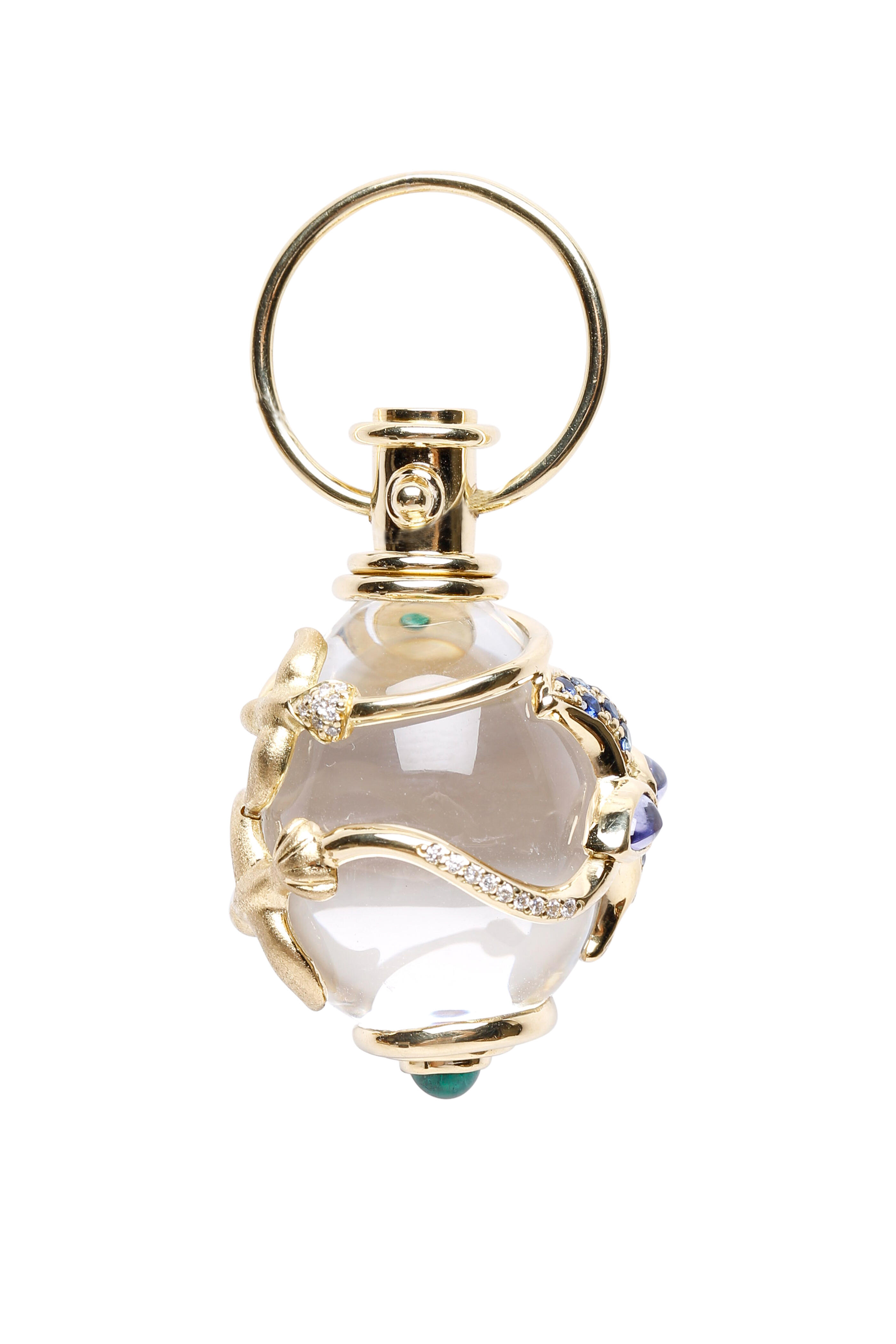 Temple St. Clair - 18K Gold Sapphire, Emerald & Diamond Amulet