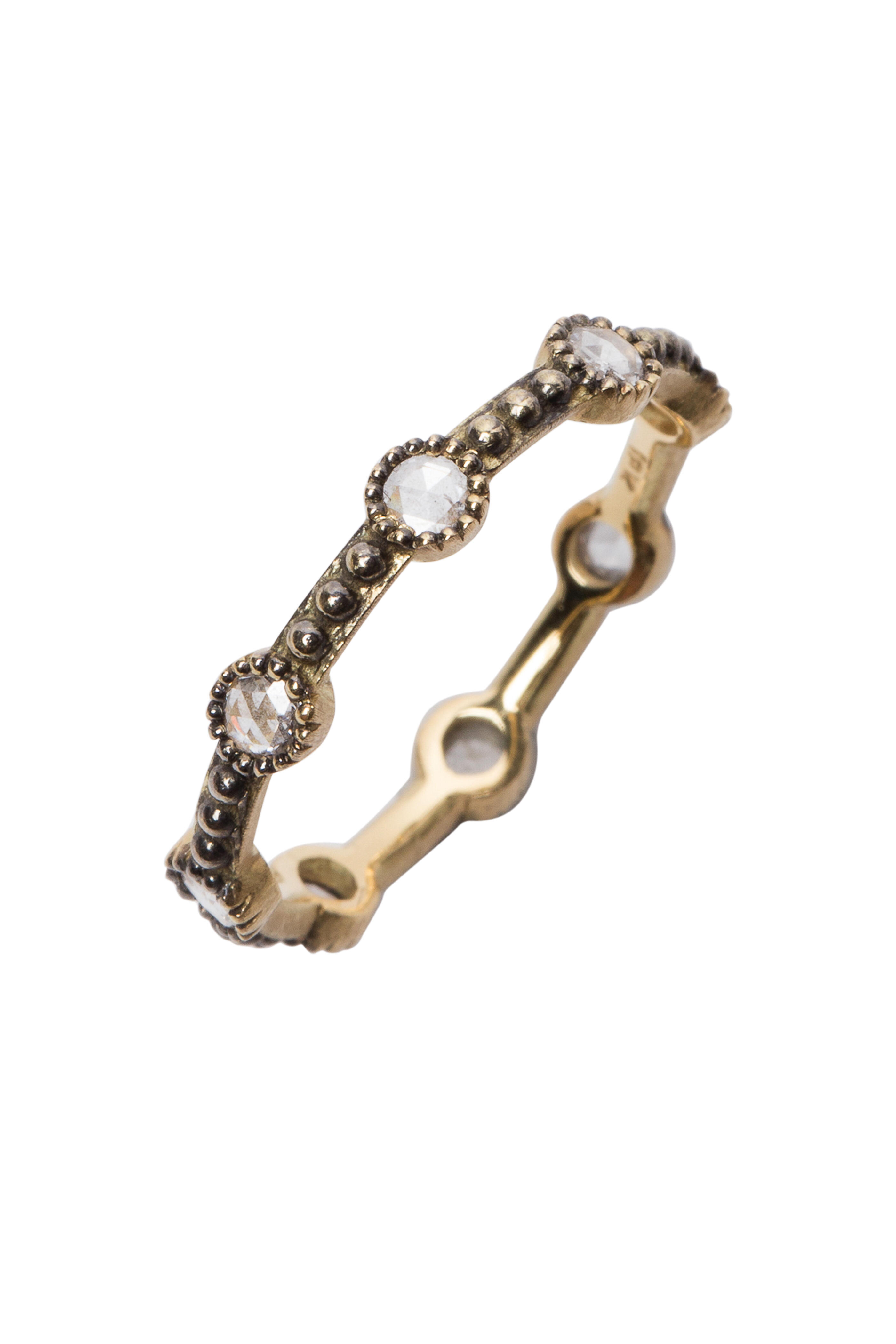 Sylva & Cie - Yellow Gold Rose-Cut Diamond Caviar Band