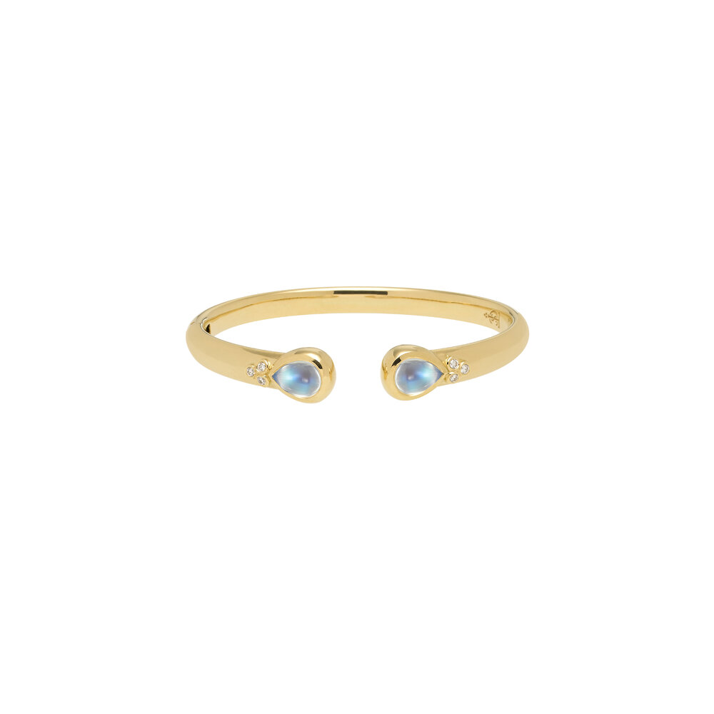 Temple St. Clair - Bella Yellow Gold Blue Moonstone Bangle