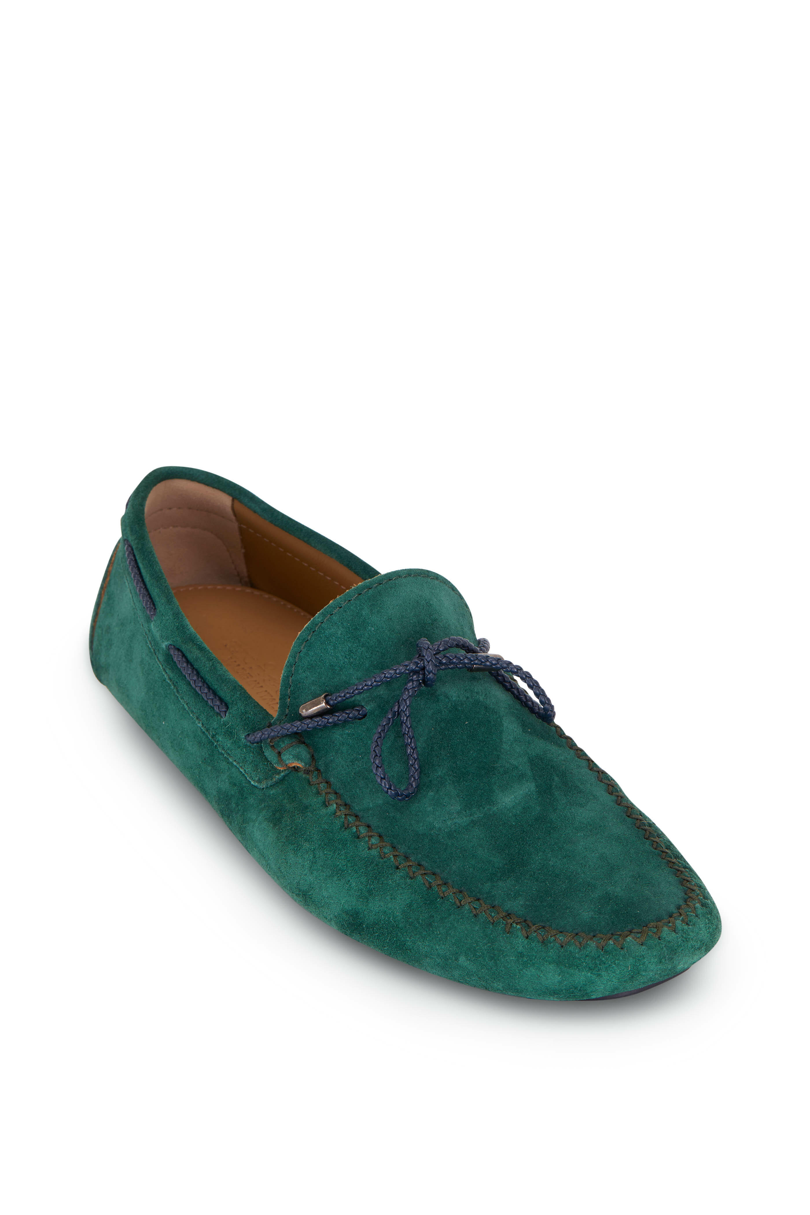 Kiton - Green Suede Driver | Mitchell Stores