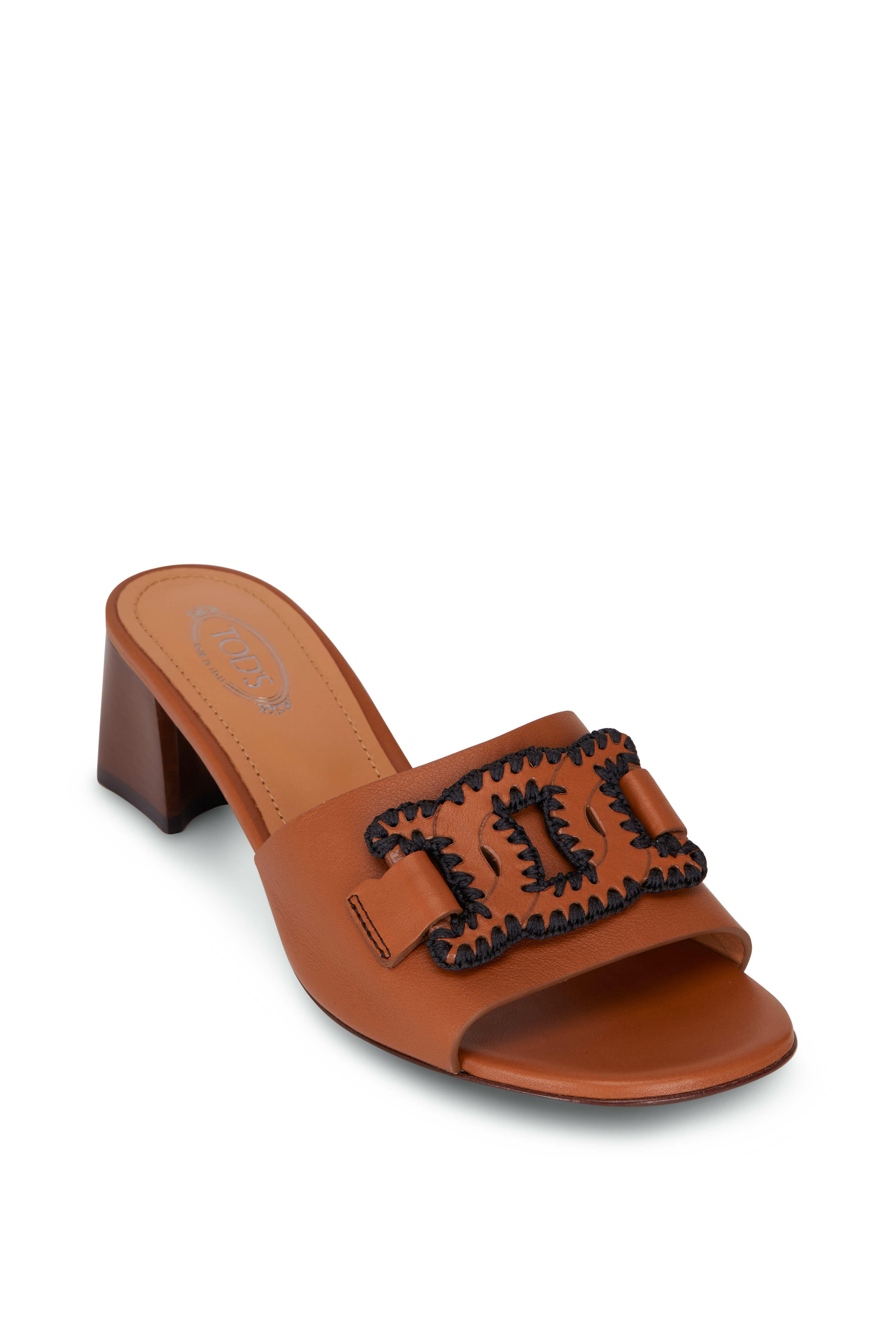 Tod's - Kenia Tan Leather Mule, 45mm | Mitchell Stores