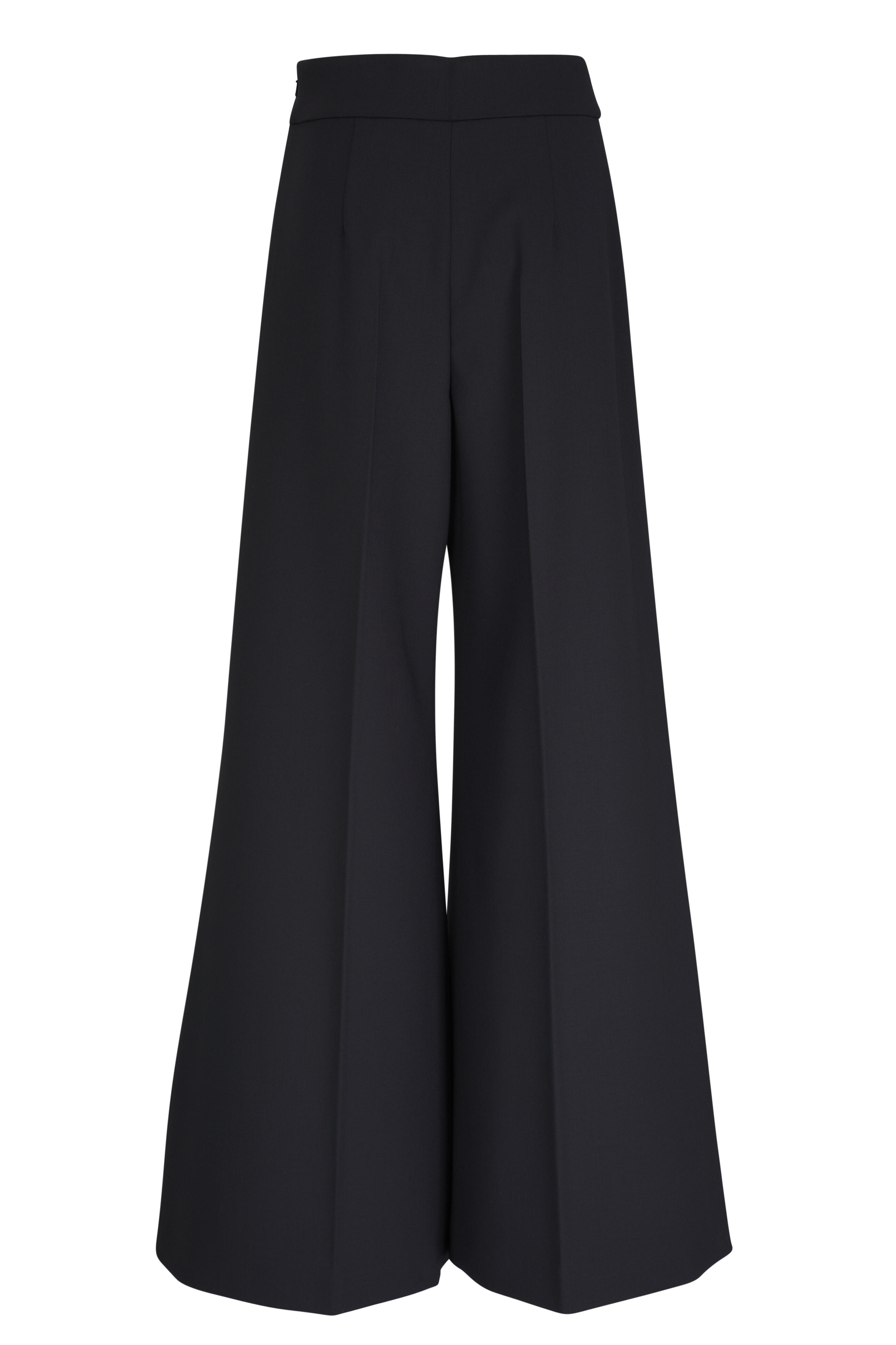 Carolina Herrera - Black High-Waisted Wide Leg Wool Pant Carolina Herrera - Black High-Waisted Wide Leg Wool Pant