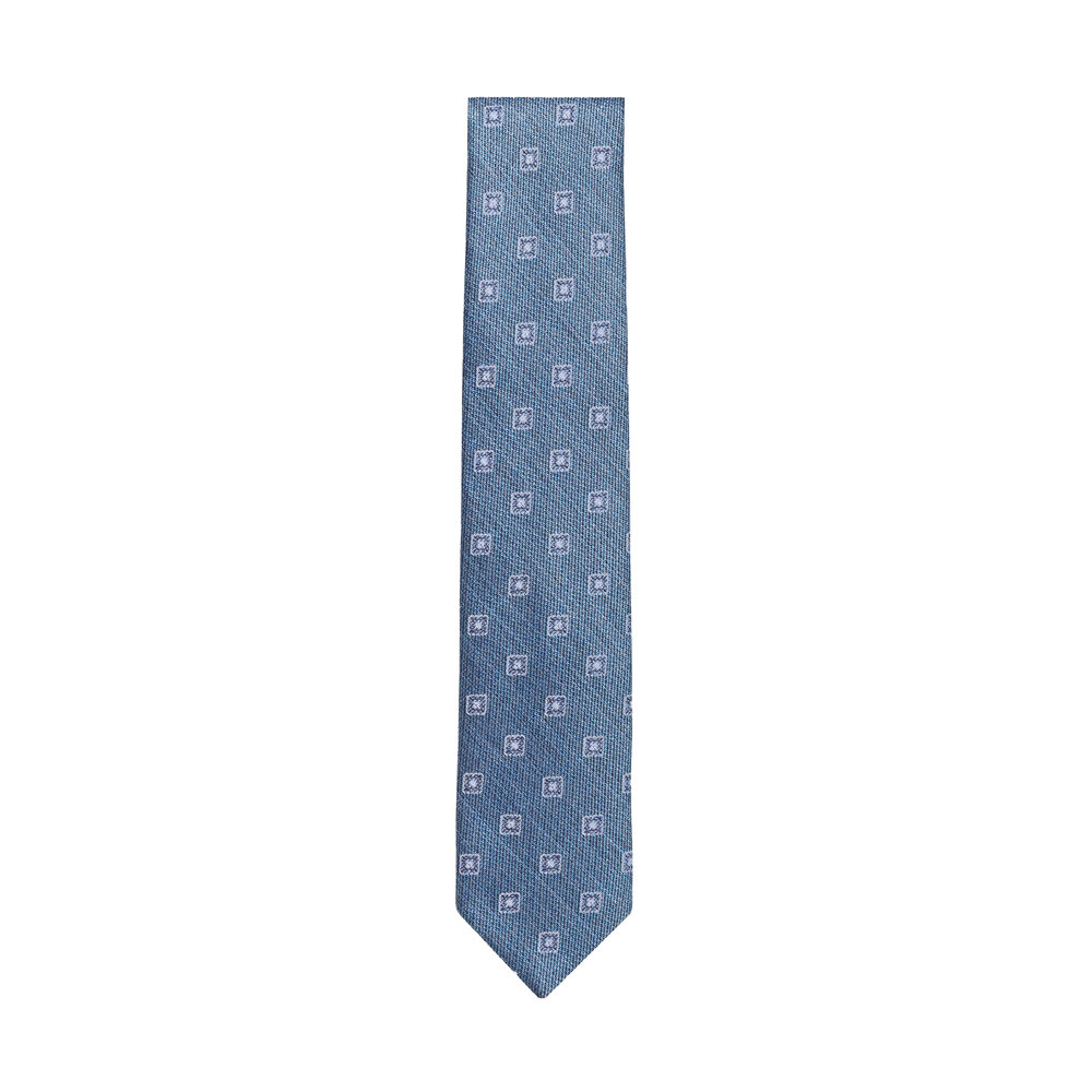 Geoff Nicholson - Blue Micro Medallion Necktie | Mitchell Stores