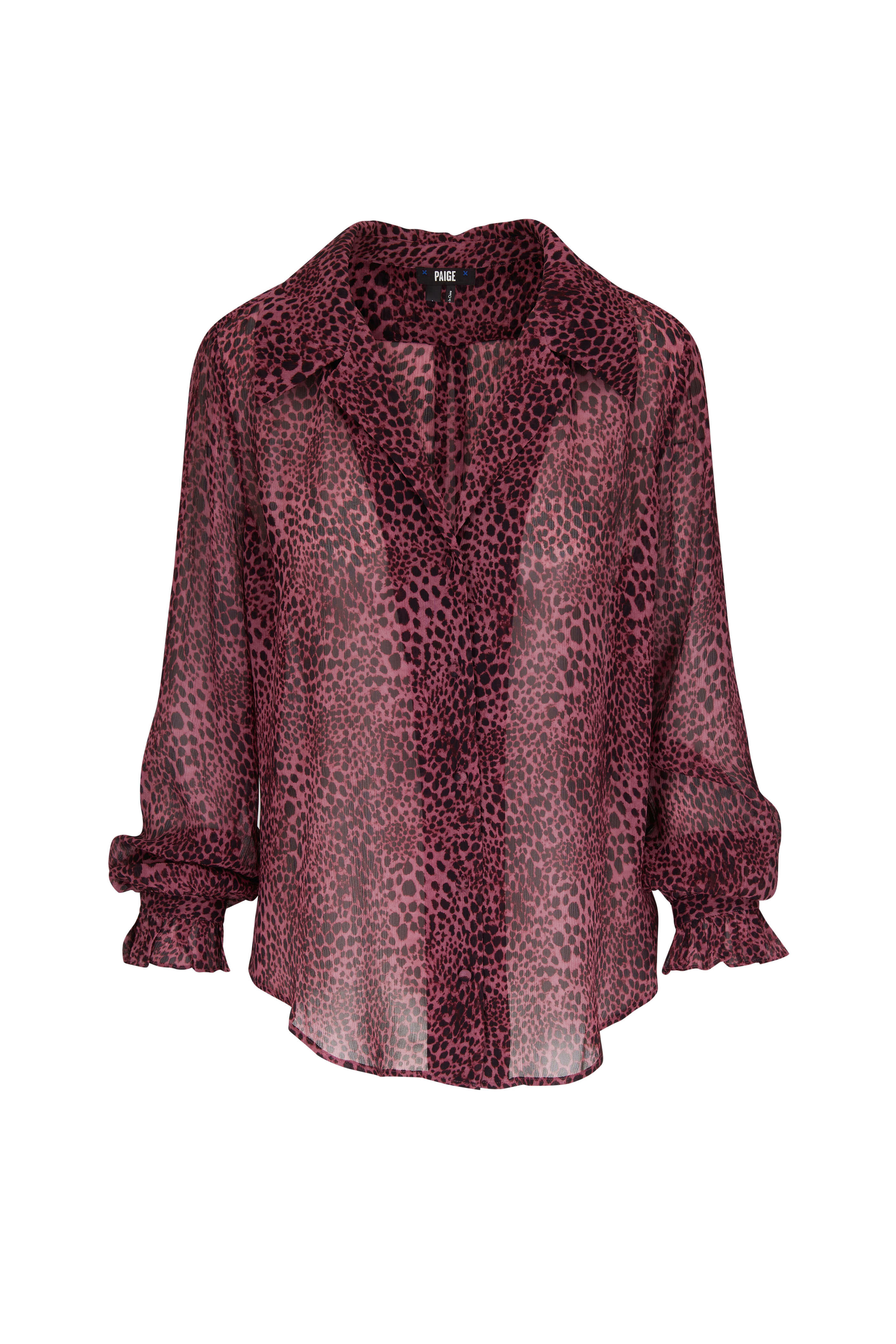Paige - Ellyn Plum Leopard Print Silk Blouse | Mitchell Stores