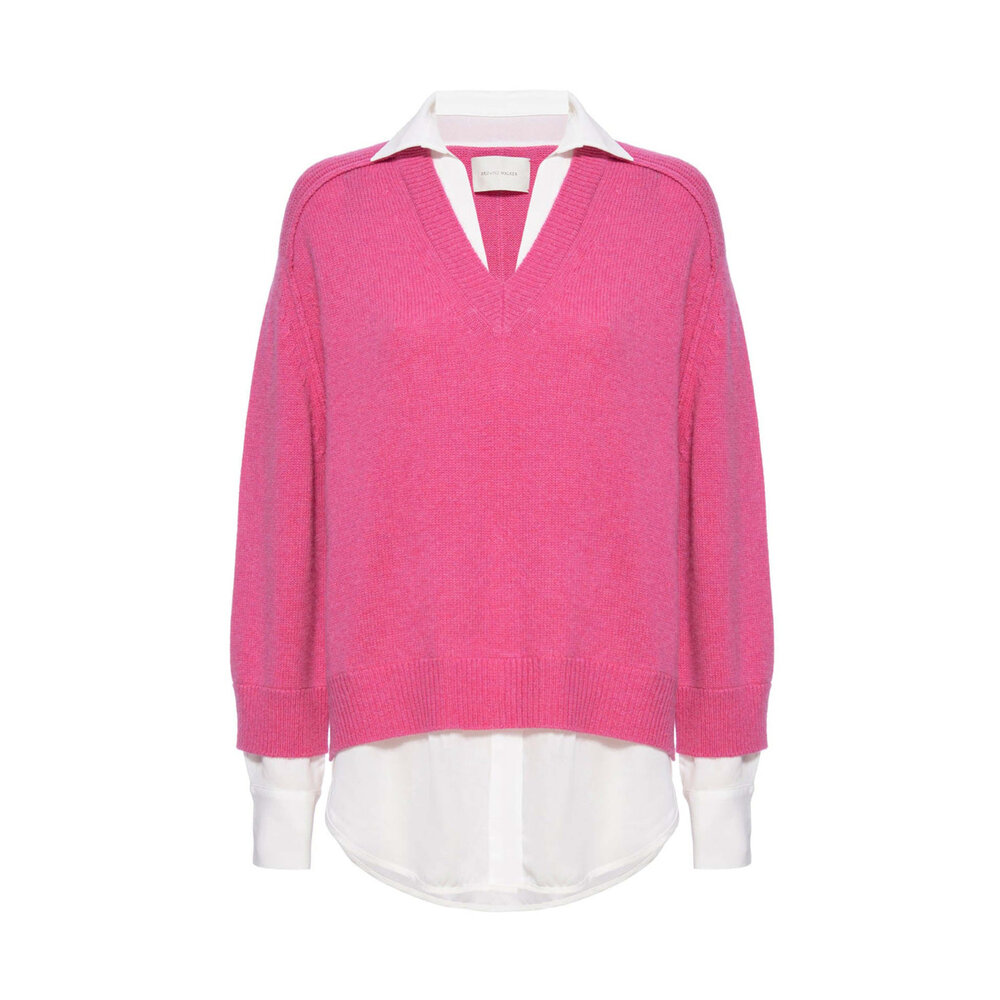 Brochu Walker - Aster Pink V Neck Layered Pullover