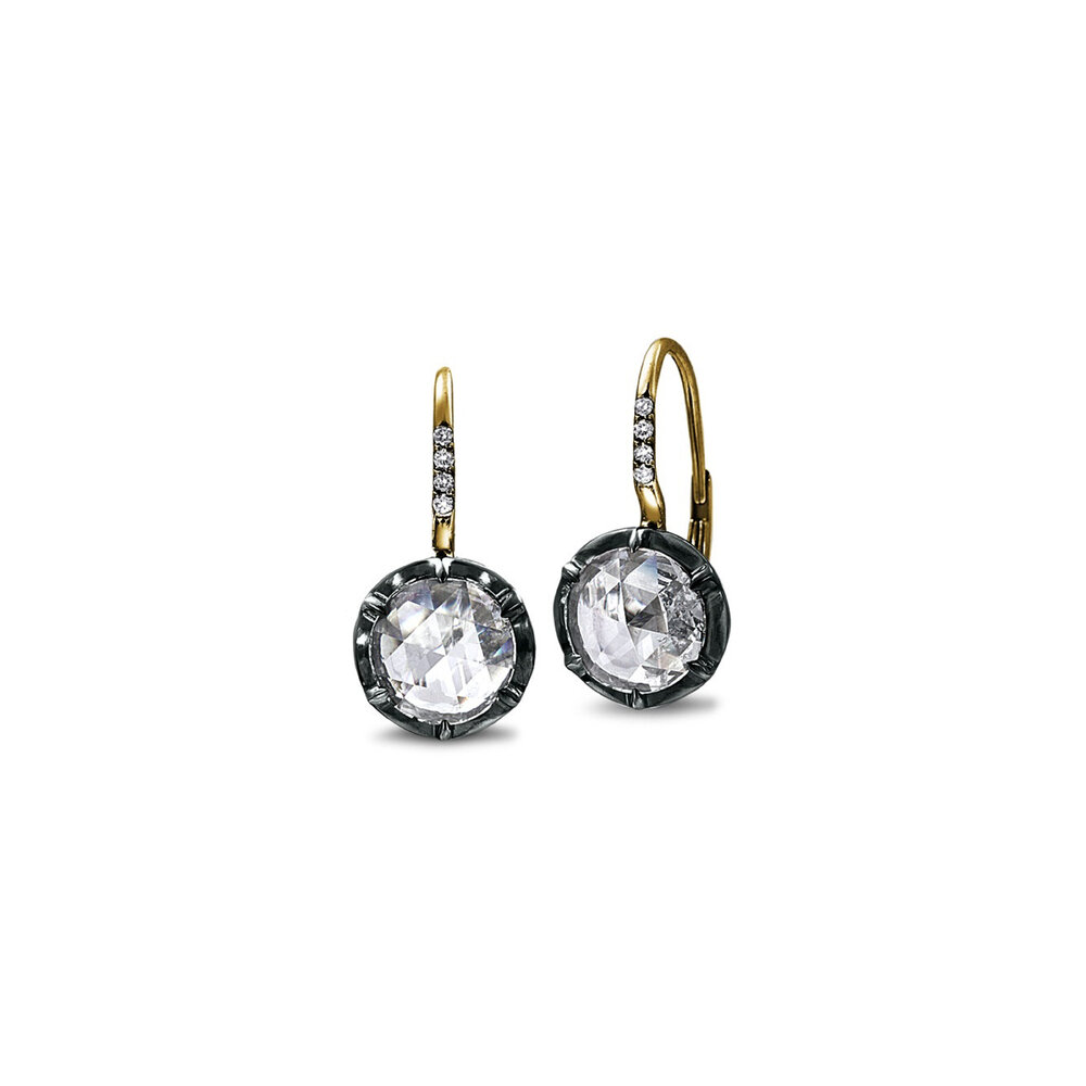 Nam Cho - 18k White Gold Gregorian Rose Earrings