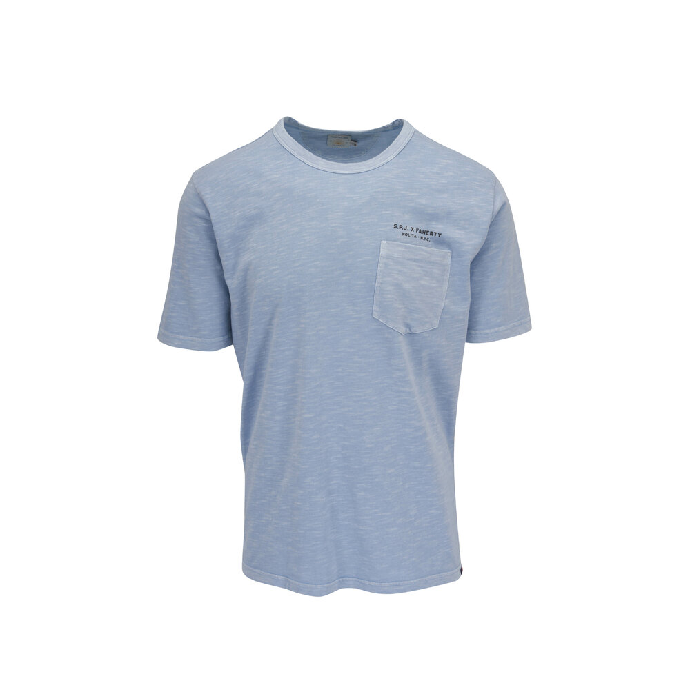 Faherty Brand - Light Blue Born To Roam Cotton T-Shirt