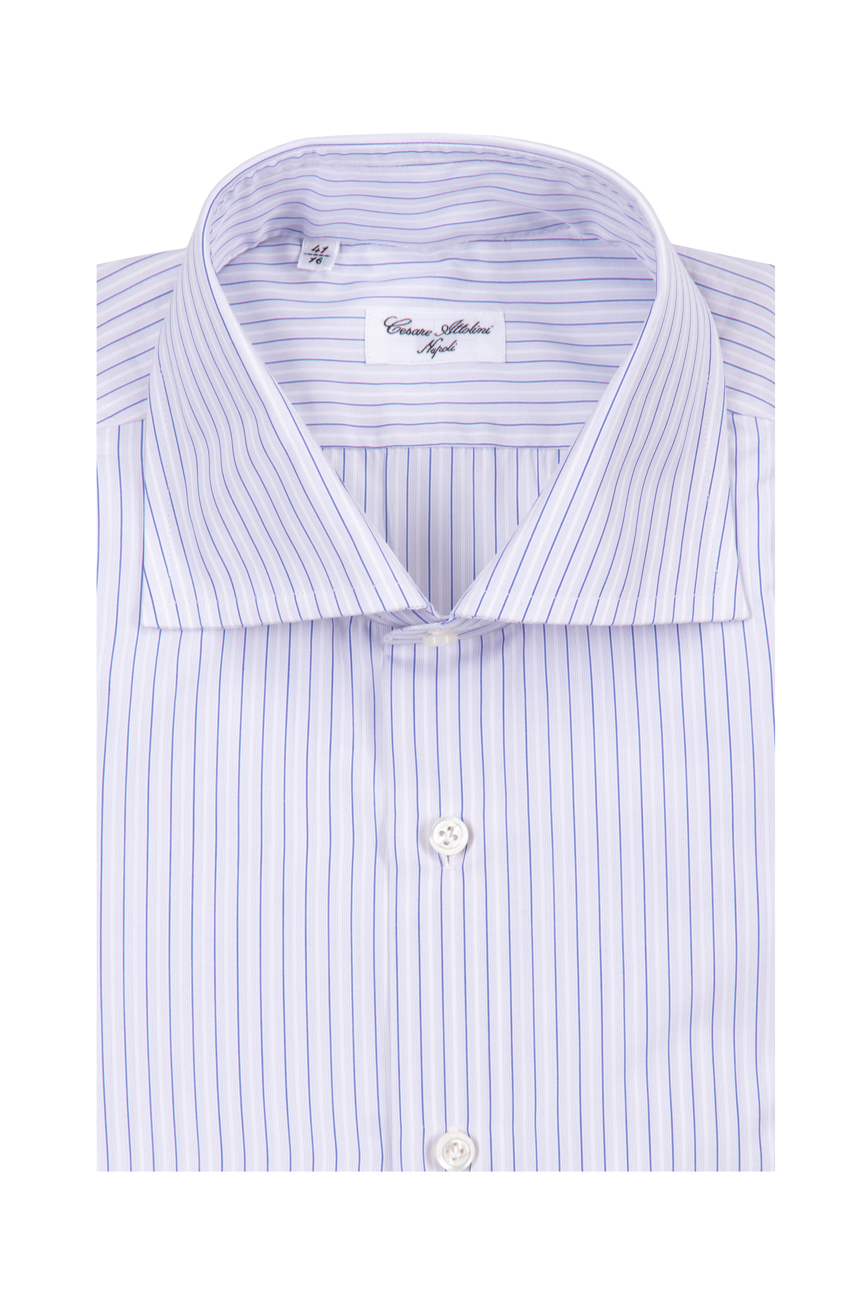 Cesare Attolini - Blue Mini Stripe Cotton Sport Shirt