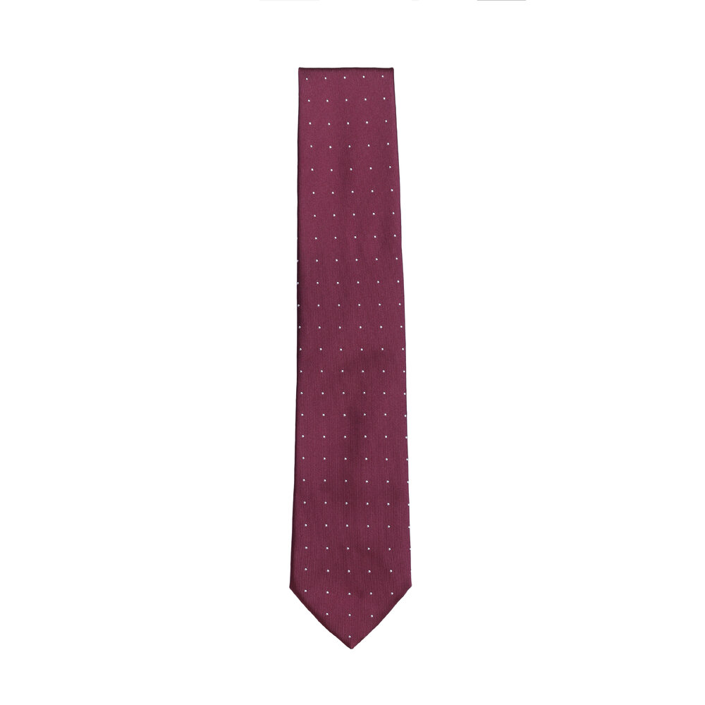 Geoff Nicholson - Dark Red Dot Silk Necktie | Mitchell Stores