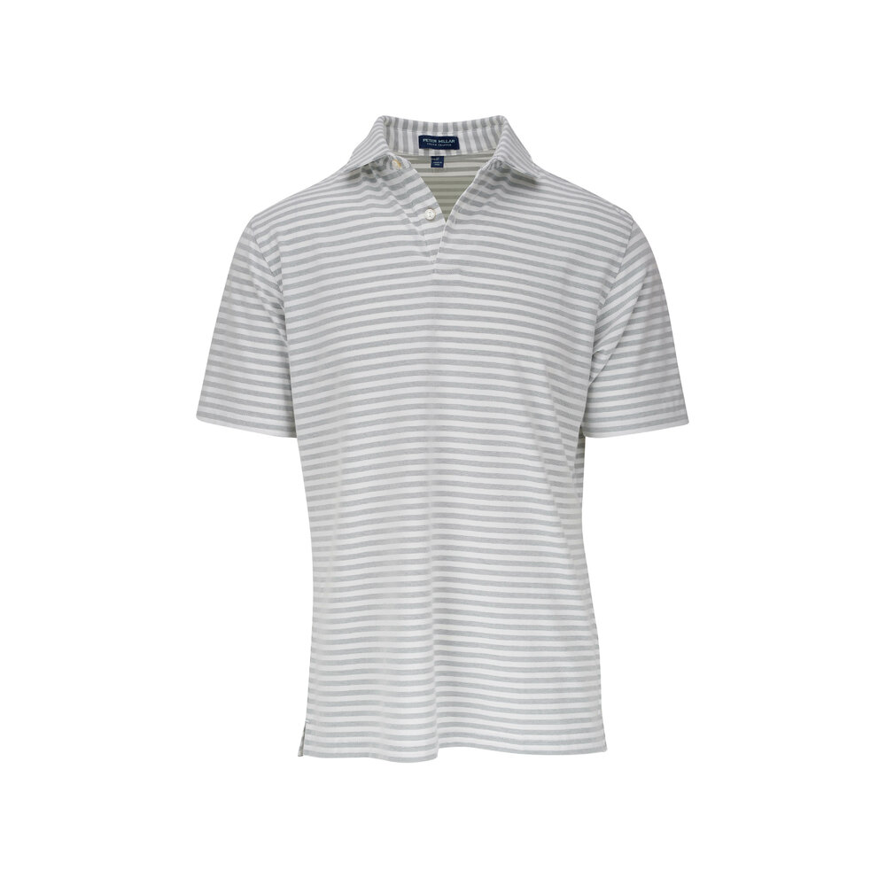 Peter Millar - Albatross Green Striped Polo | Mitchell Stores