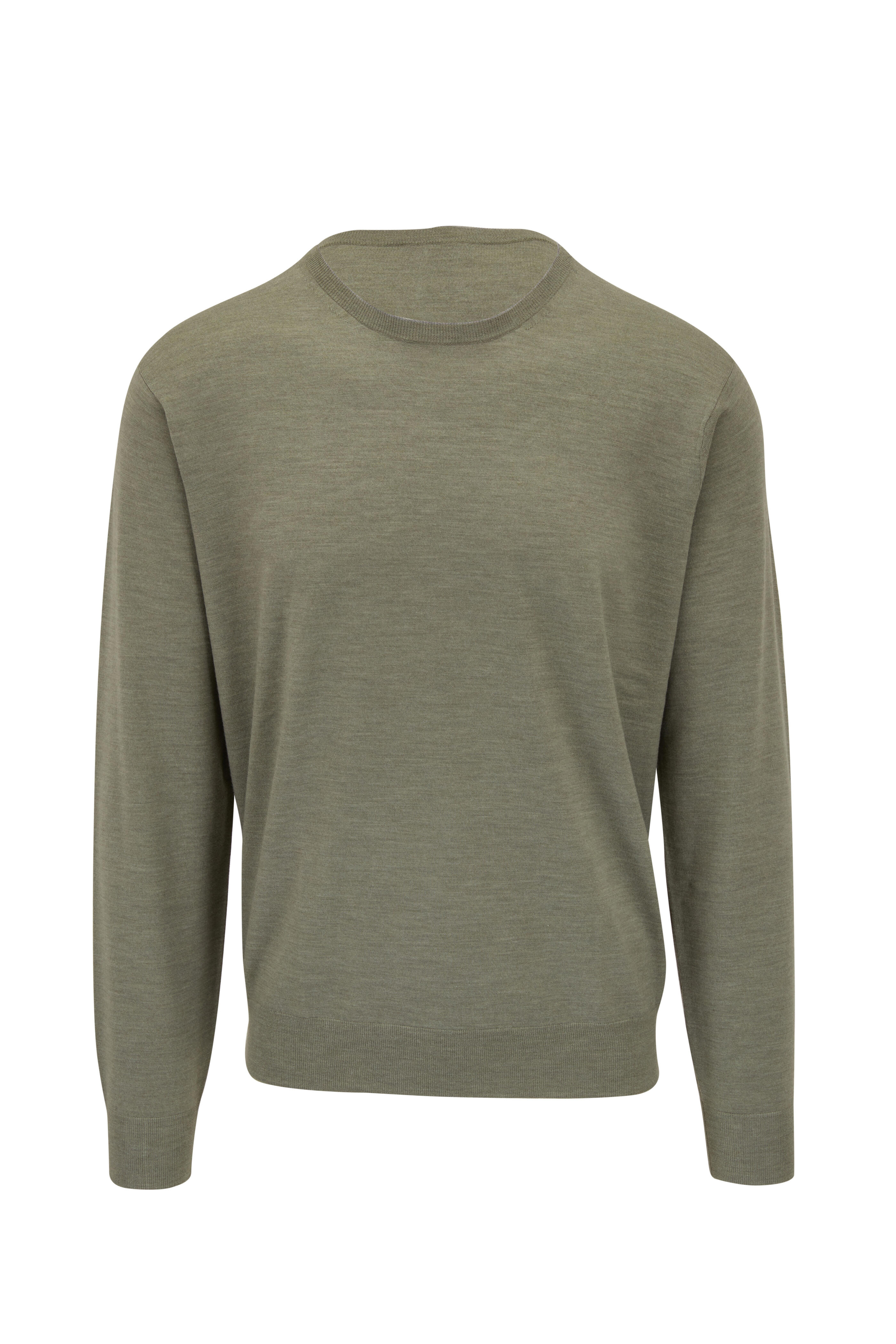 Peter Millar - Excursionist Flex Olive Green Crewneck Sweater