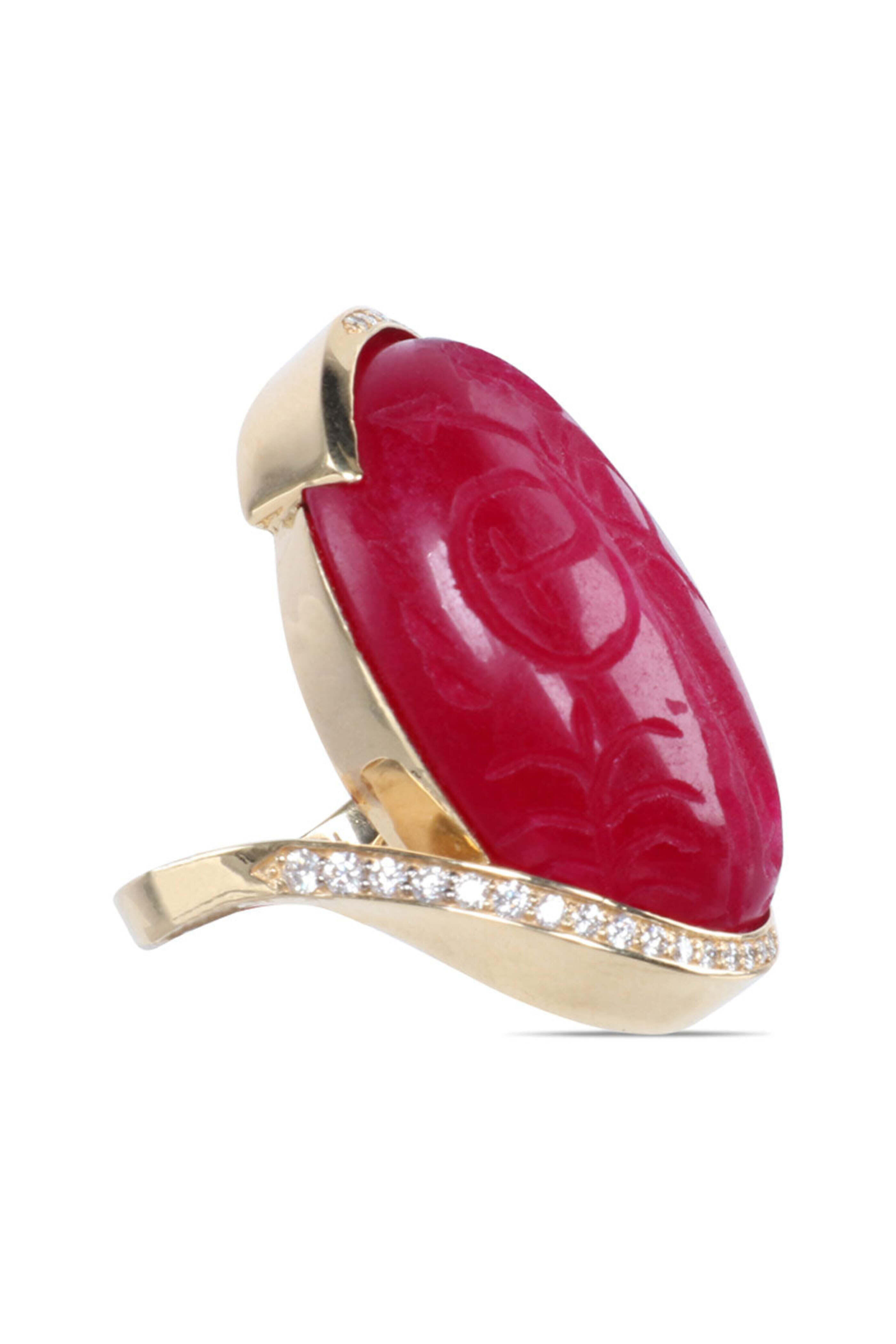 Ellen Hoffman - Carved Ancient Chalcedony Egyptian Ring