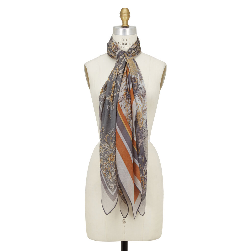 Loro Piana - Haze Four Heritage Print Cashmere & Silk Scarf