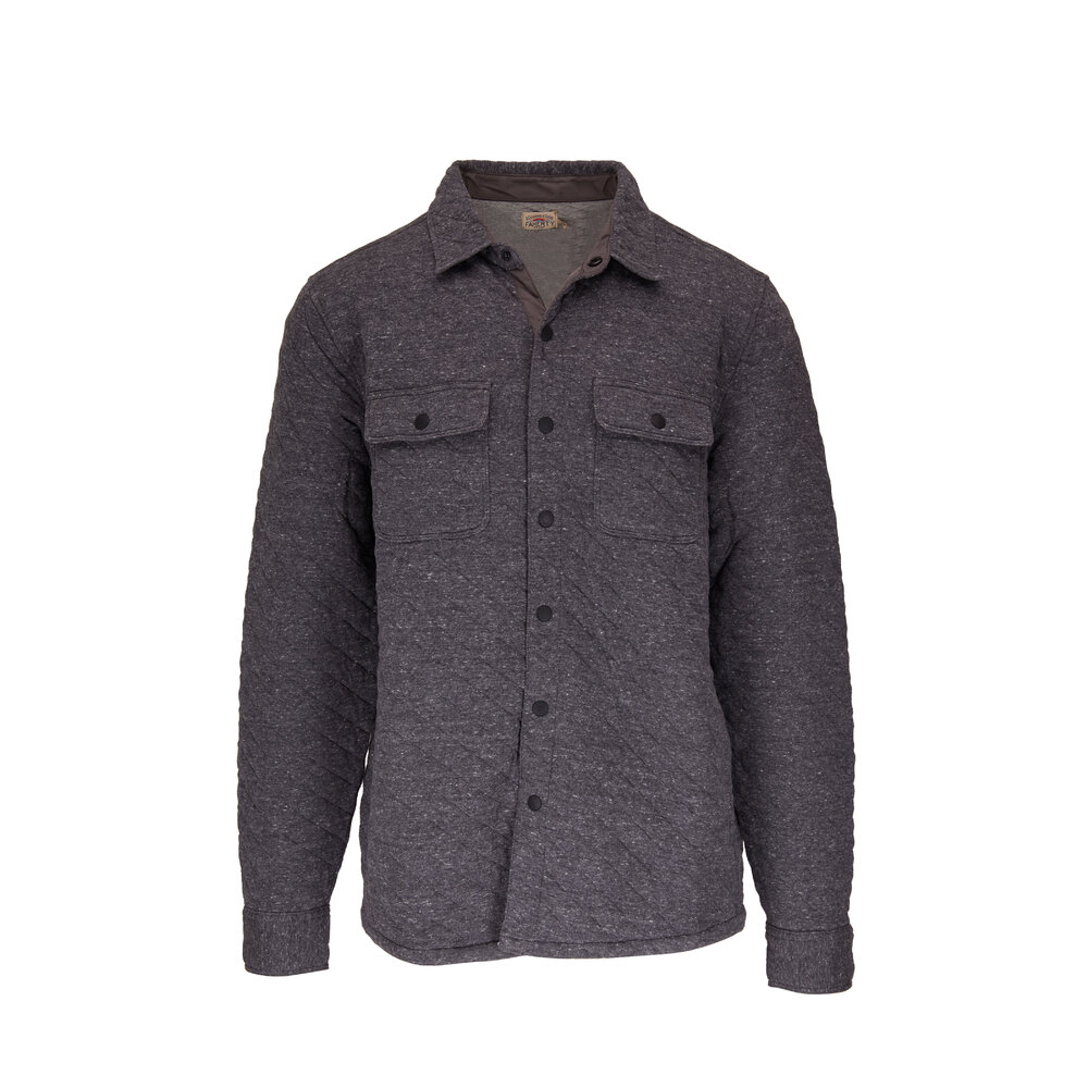 Faherty Brand - Epic CPO Heather Gray Fleece Quilted Jacket