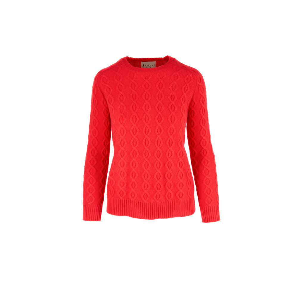 Jumper 1234 - Crimson Chain Stitch Cashmere Sweater