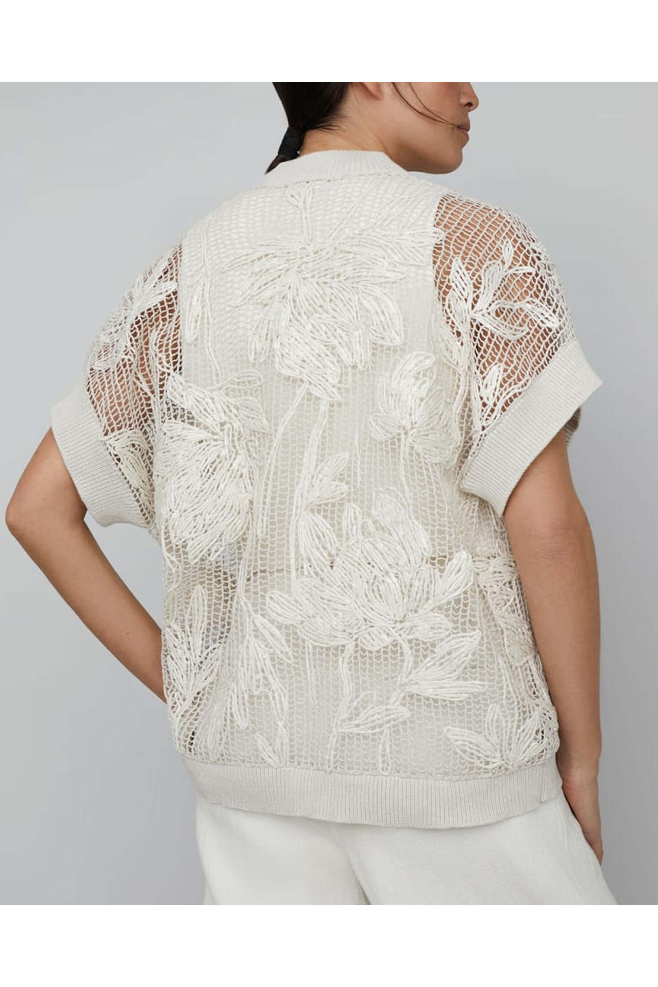 Brunello Cucinelli - Oat Embroidered Magnolia Knit Opera Cardigan