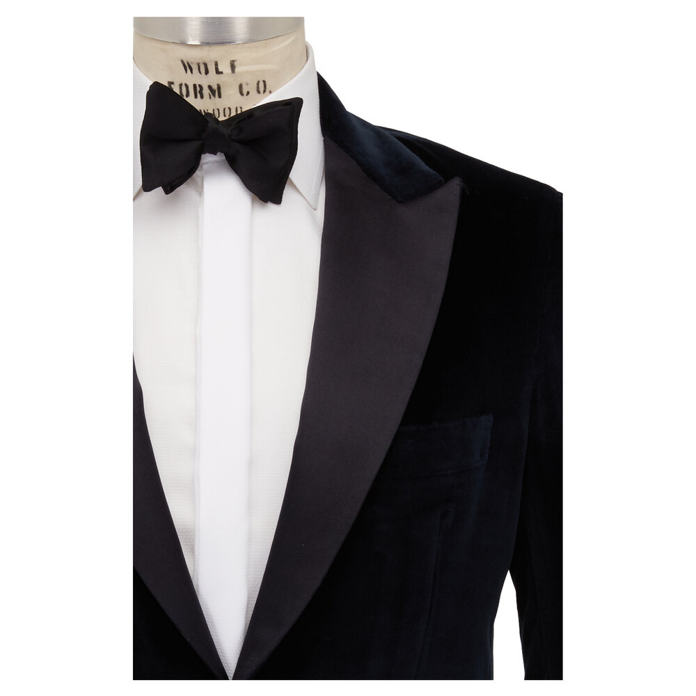 Kiton - Navy Velvet Dinner Jacket | Mitchell Stores