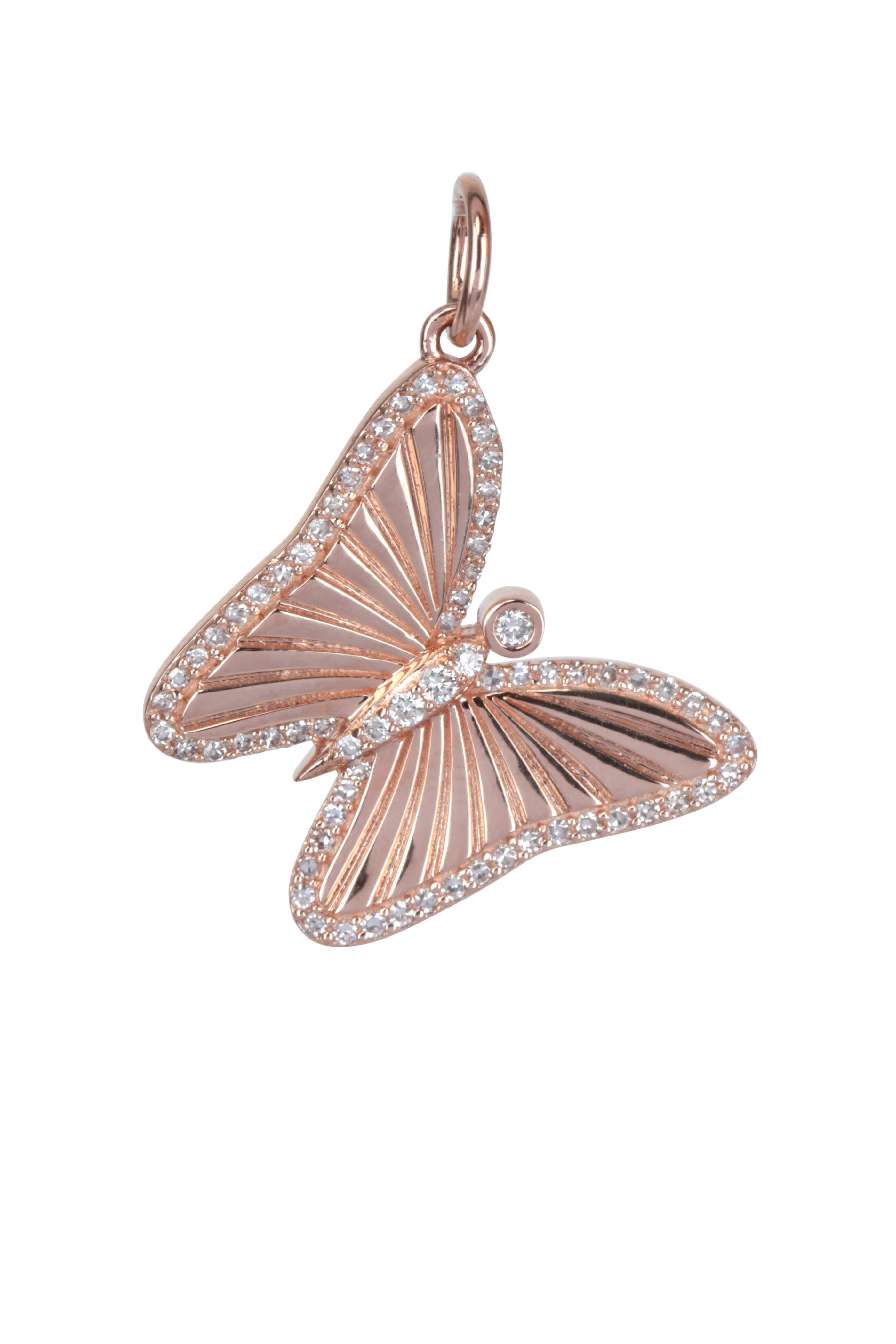 Kai Linz - 14K Rose Gold Diamond Butterfly Charm