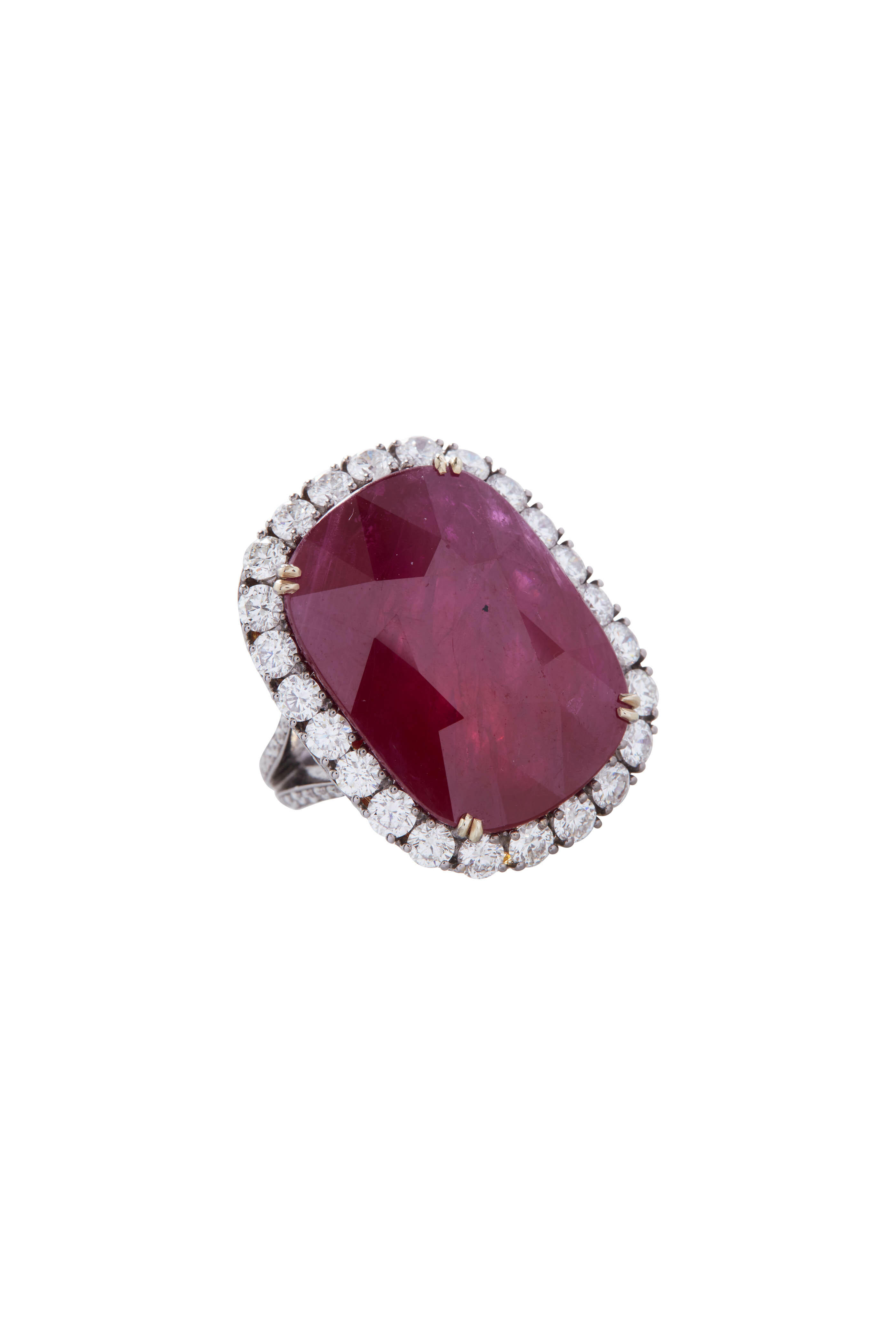 Fred Leighton - Cushion Ruby & Diamond Ring | Mitchell Stores