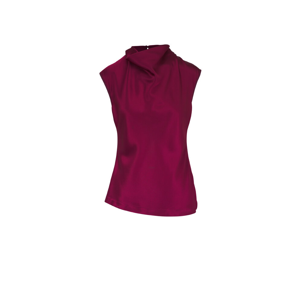 KZ_K Studio - Bilevel Maroon Silk Top | Mitchell Stores