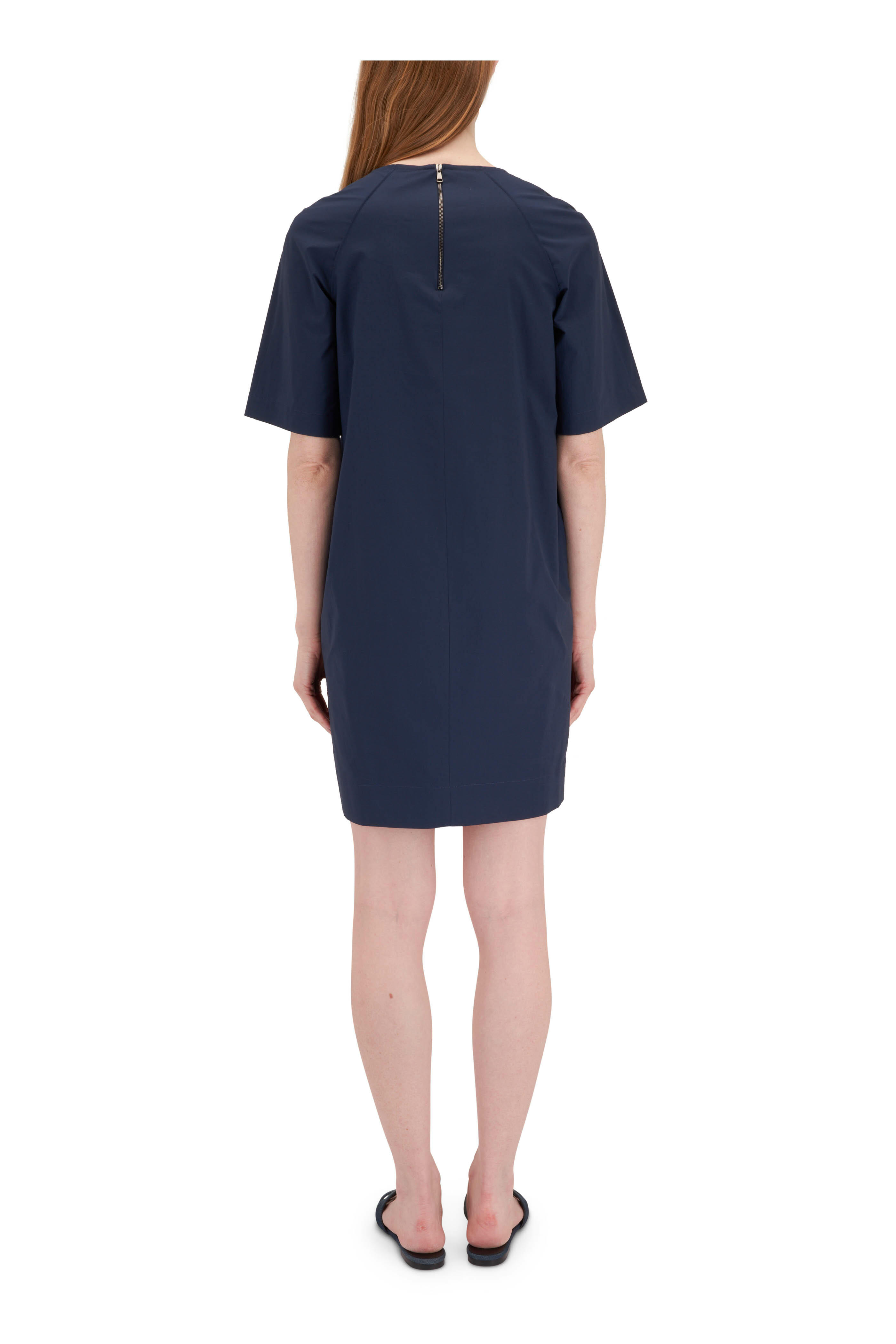 Antonelli - Moretta Navy Fitted Raglan Sleeve Dress