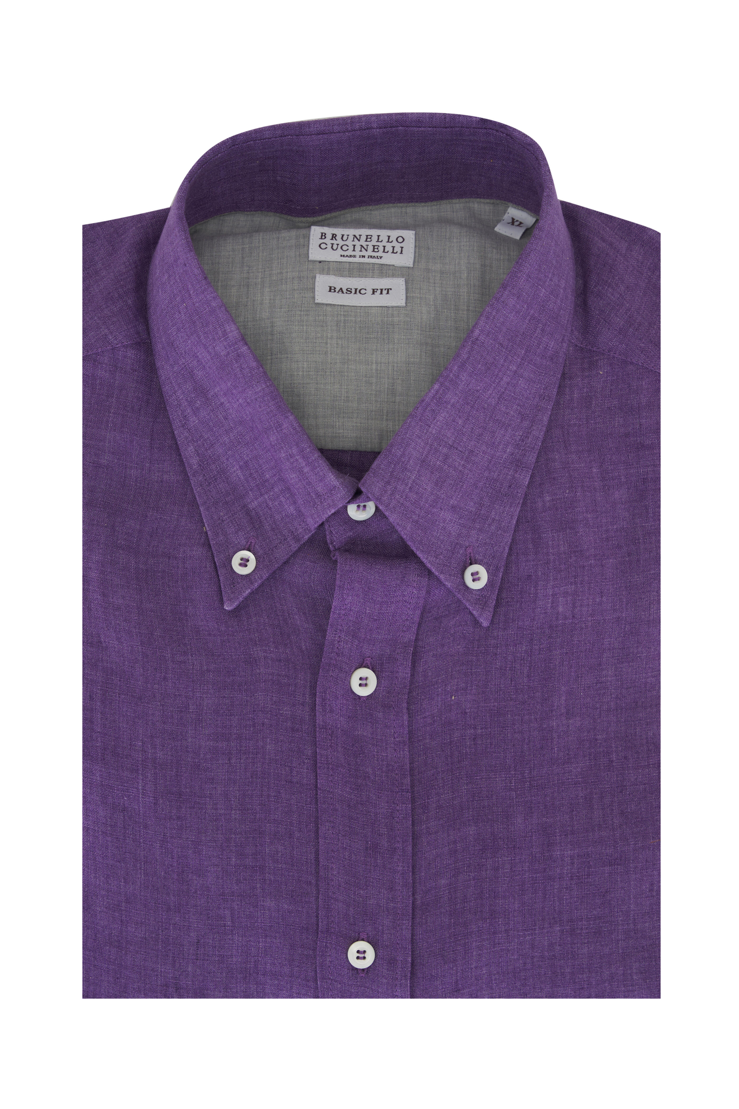 Brunello Cucinelli - Lilac Linen Sport Shirt | Mitchell Stores
