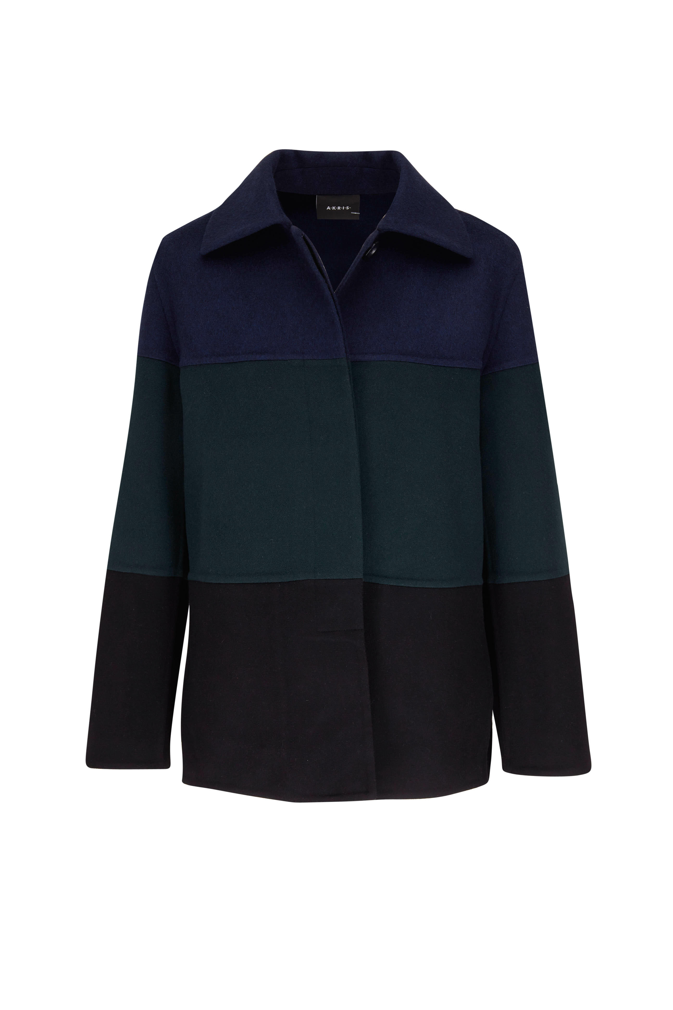 Akris - Black Colorblock Oversized Jacket | Mitchell Stores